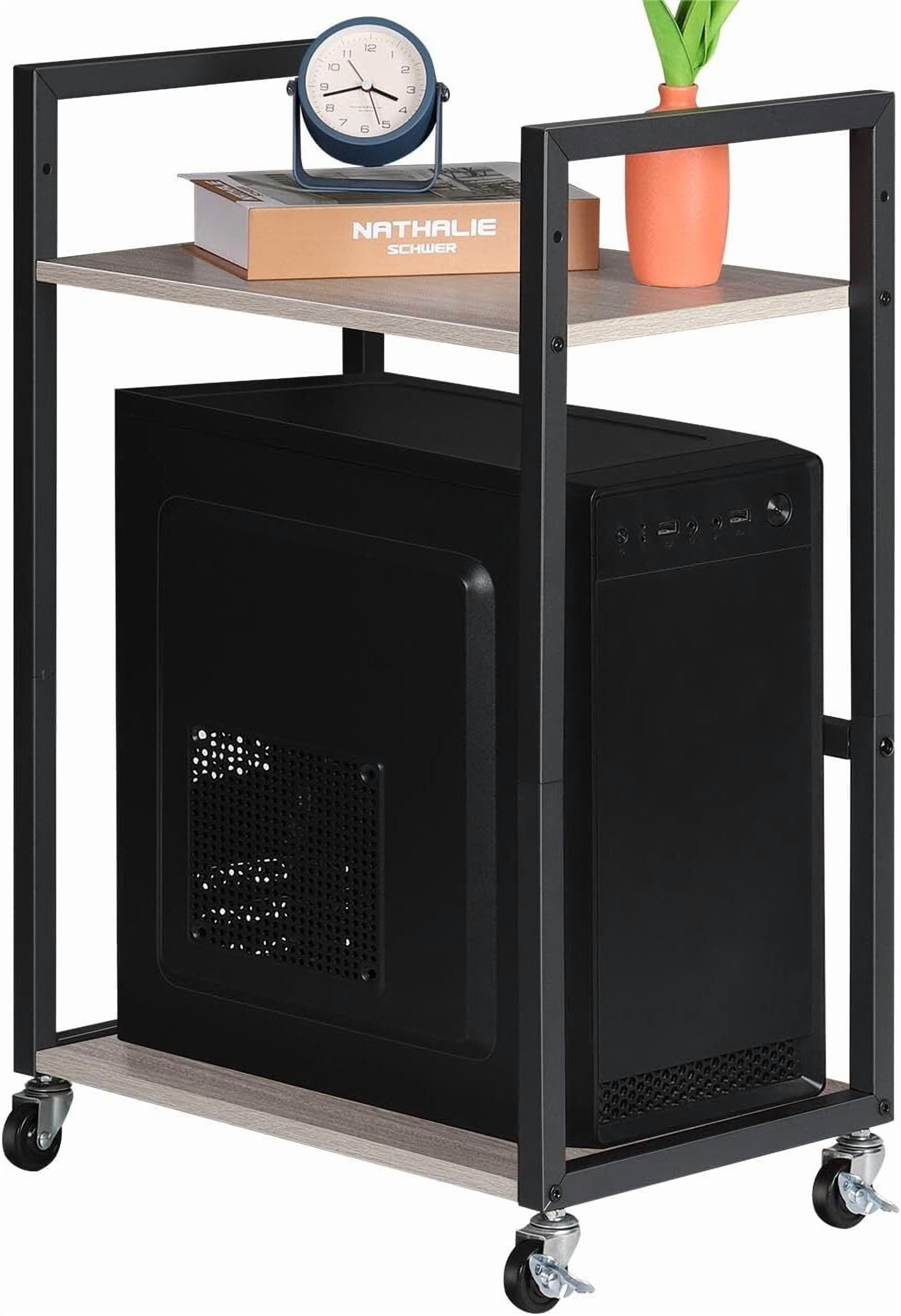 FGYRYK2-layer movable computer host stand - desktop PC host CPU storage ...