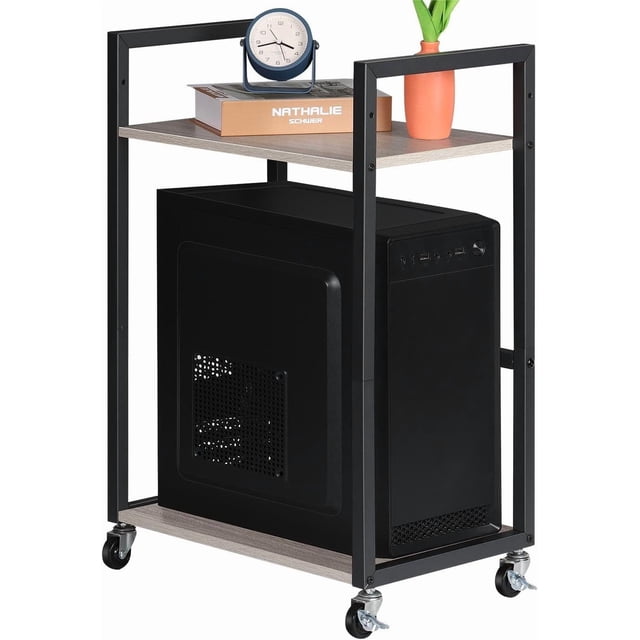 FGYRYK2-layer movable computer host stand - desktop PC host CPU storage ...
