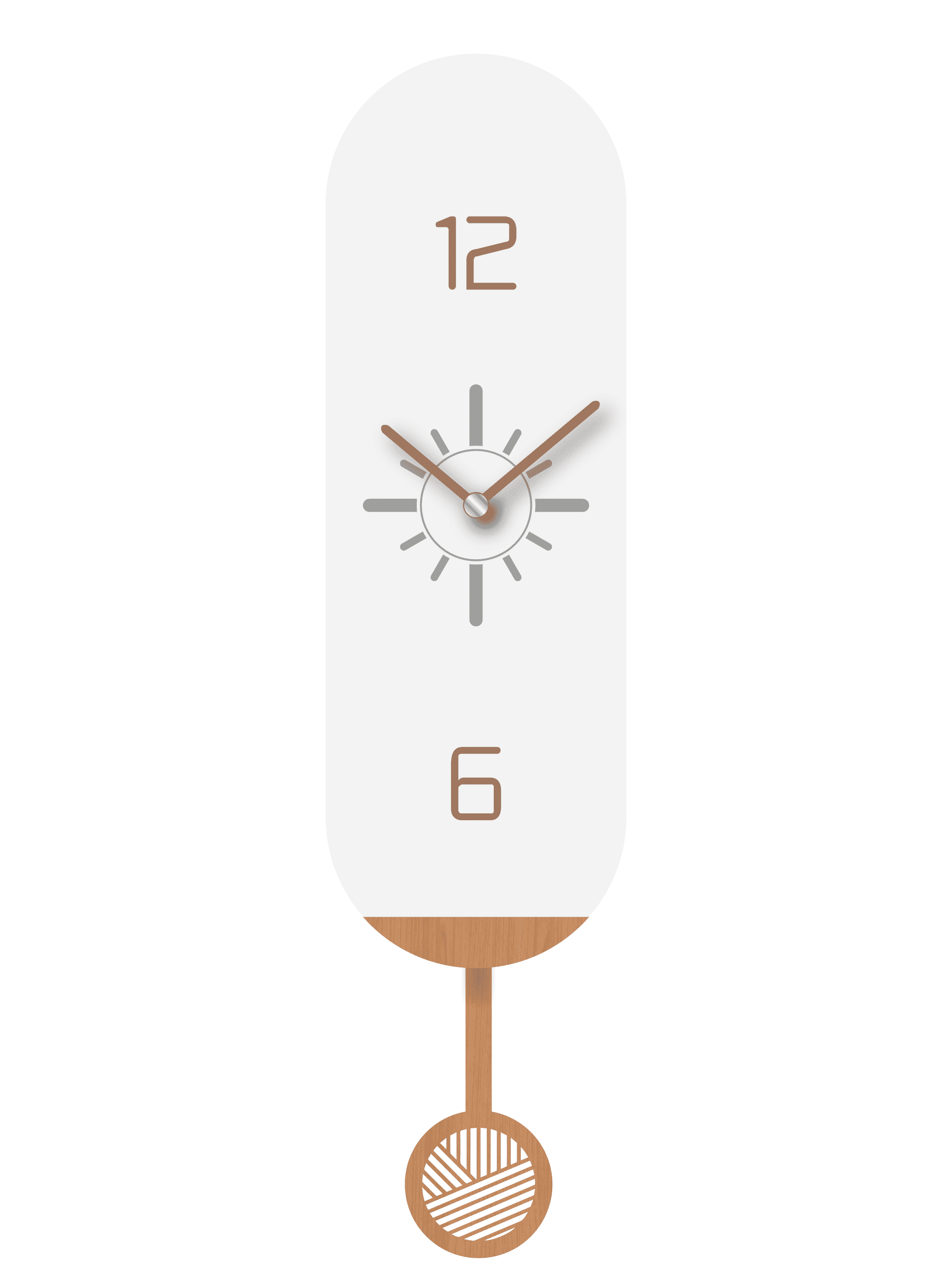 FGnano Elegant Modern Vertical Oval-Shaped Pendulum Wall Clock, White ...