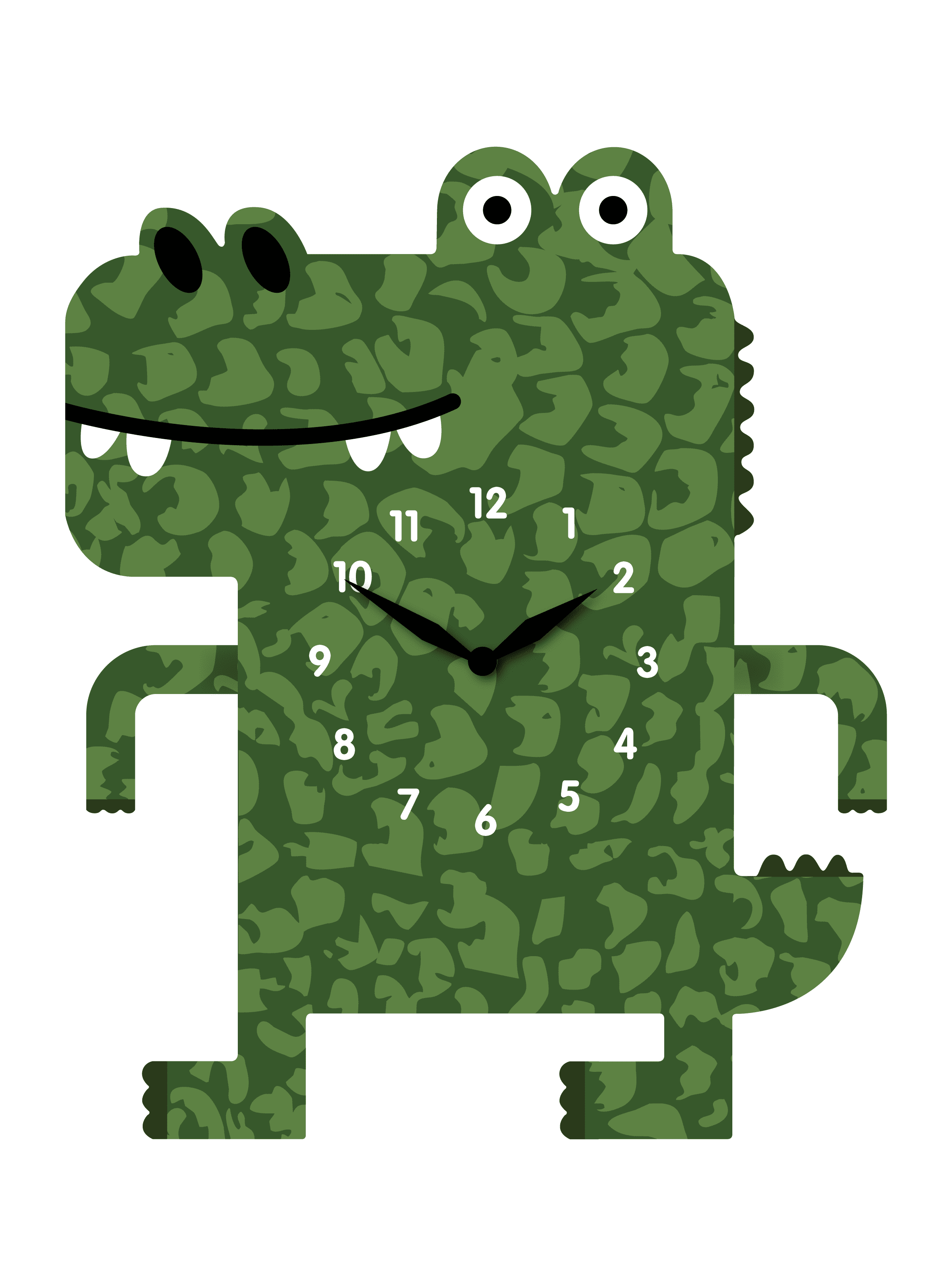 FGnano Playful Crocodile Shaped Pendulum Wall Clock, Cartoon Style ...