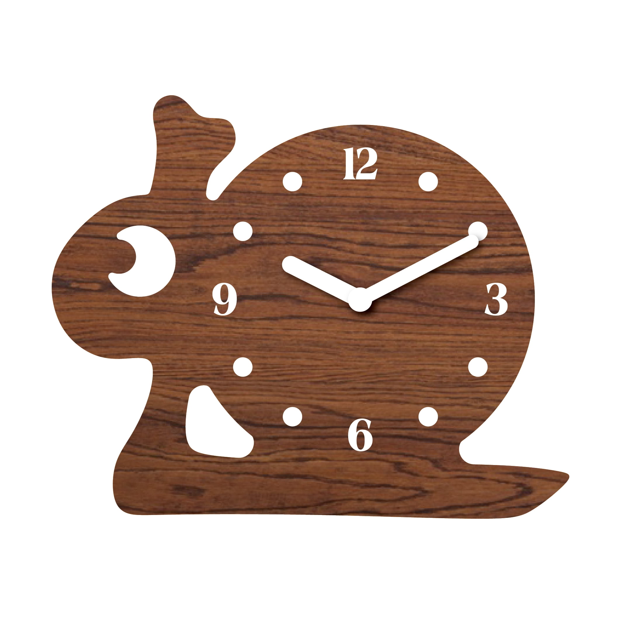 FGnano Playful Snail Shaped Clock, Cartoon Style, Warm Brown, Arcylic ...