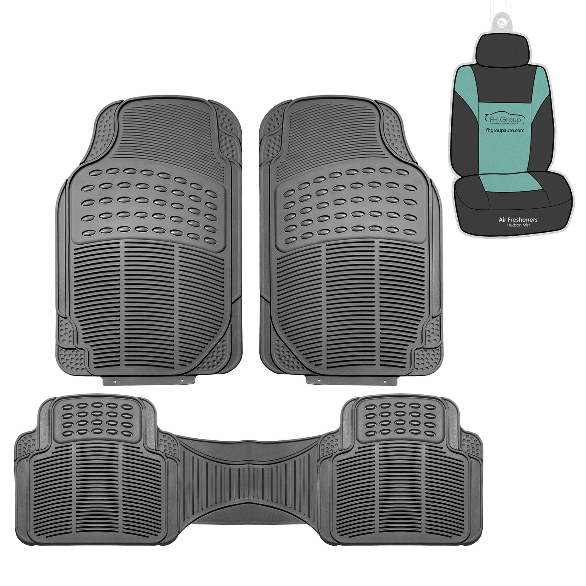 FH Group 3pcs Floor Mats Liners Full Set For Auto, Car SUV - Heavy Duty ...