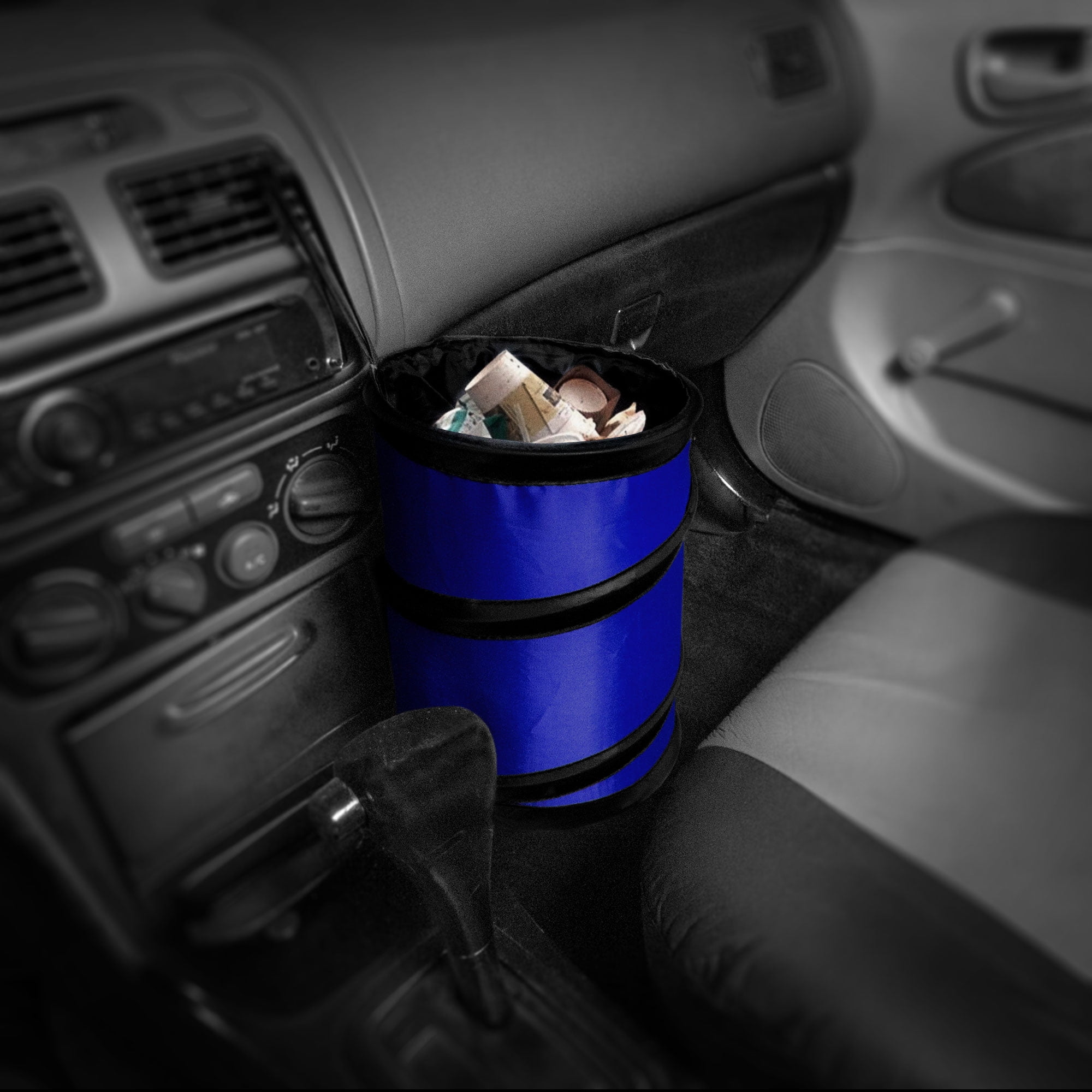FH Group Collapsible Car Trash Can, Small, Blue, Waterproof ...