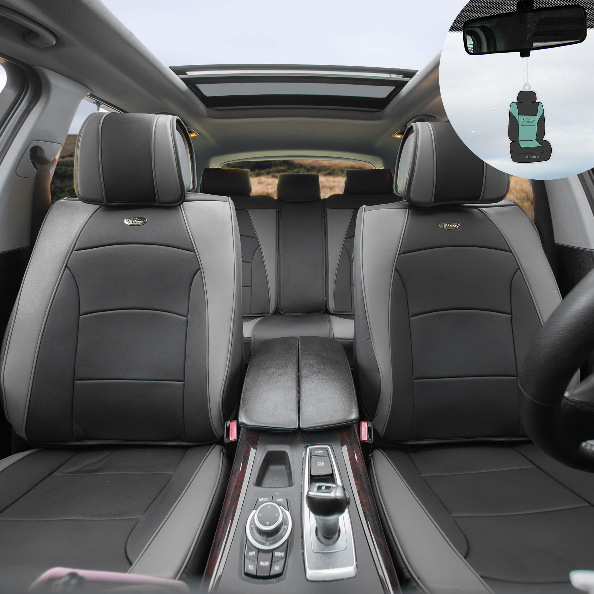 FH Group Car Seat Cover Leatherette Luxury Bucket Pair Seat Covers ...