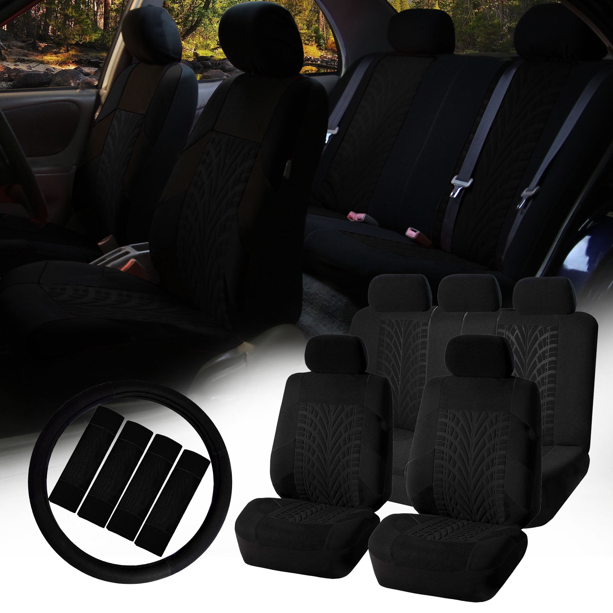 FH Group Car Seat Covers Travel Master for Sedan SUV Van Full Set w ...