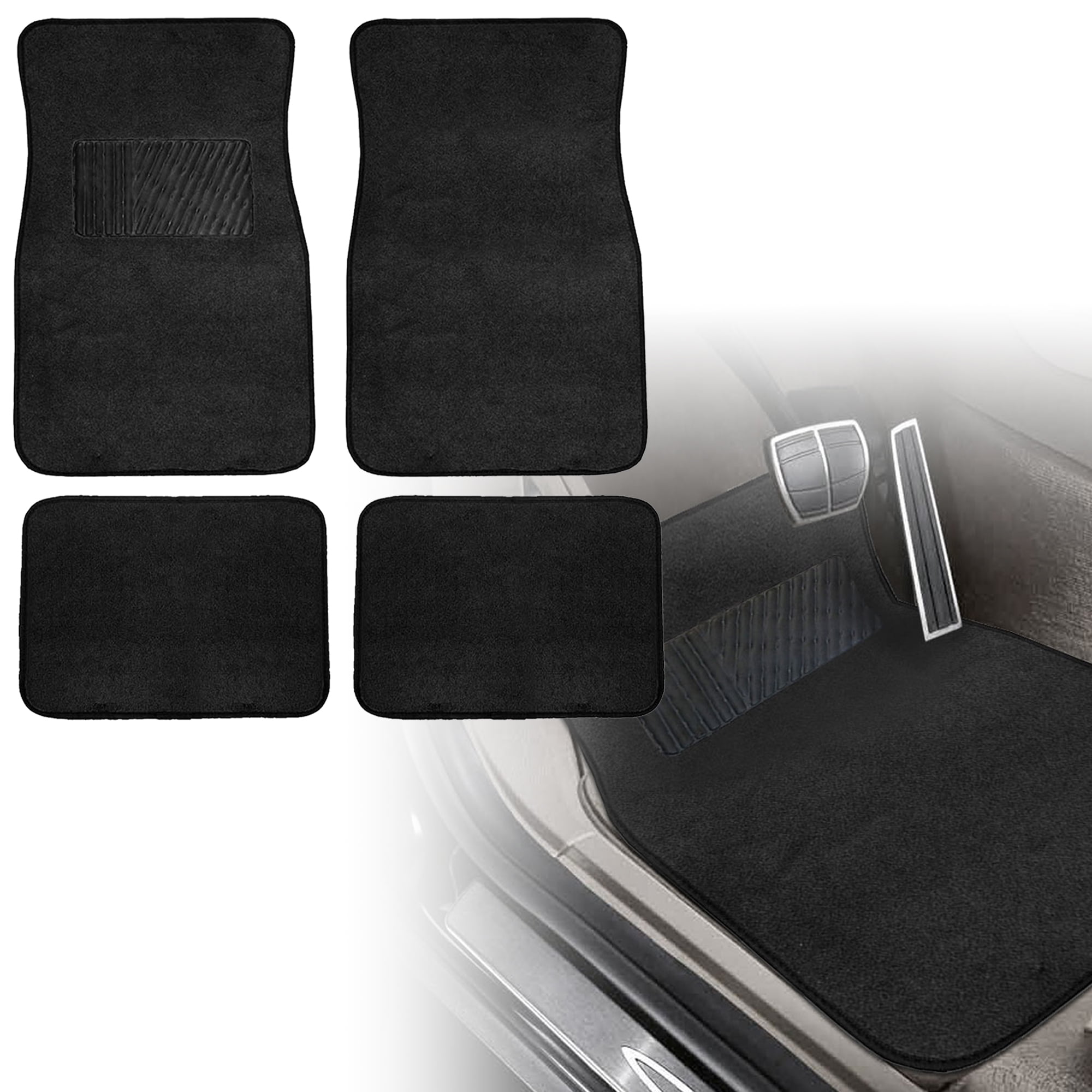 FH Group Carpet Floor Mats with Heel Pad For Auto Sedan SUV Van, Full ...