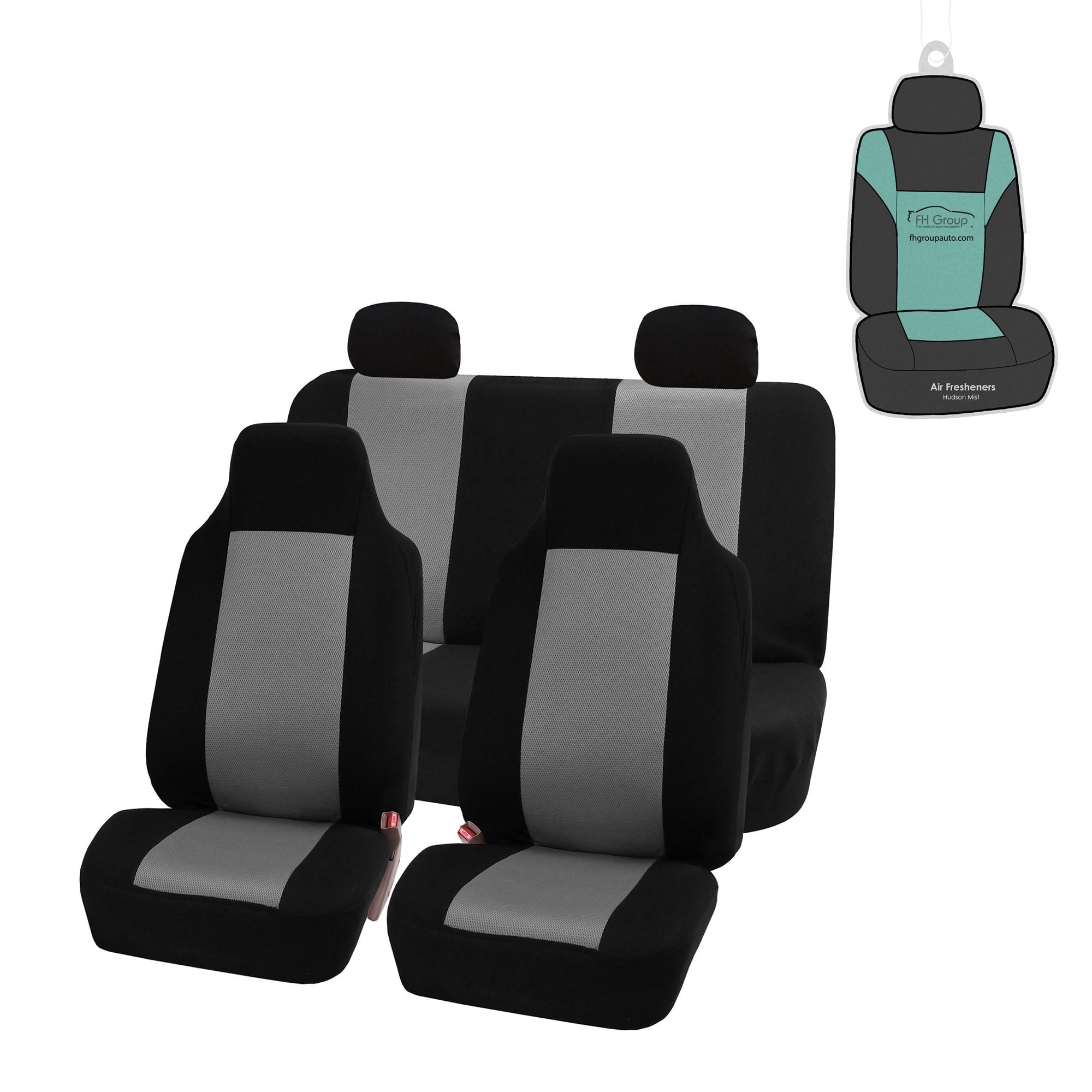 FH Group Gray Polyester Car Seat Cover Set with Air Freshener ...