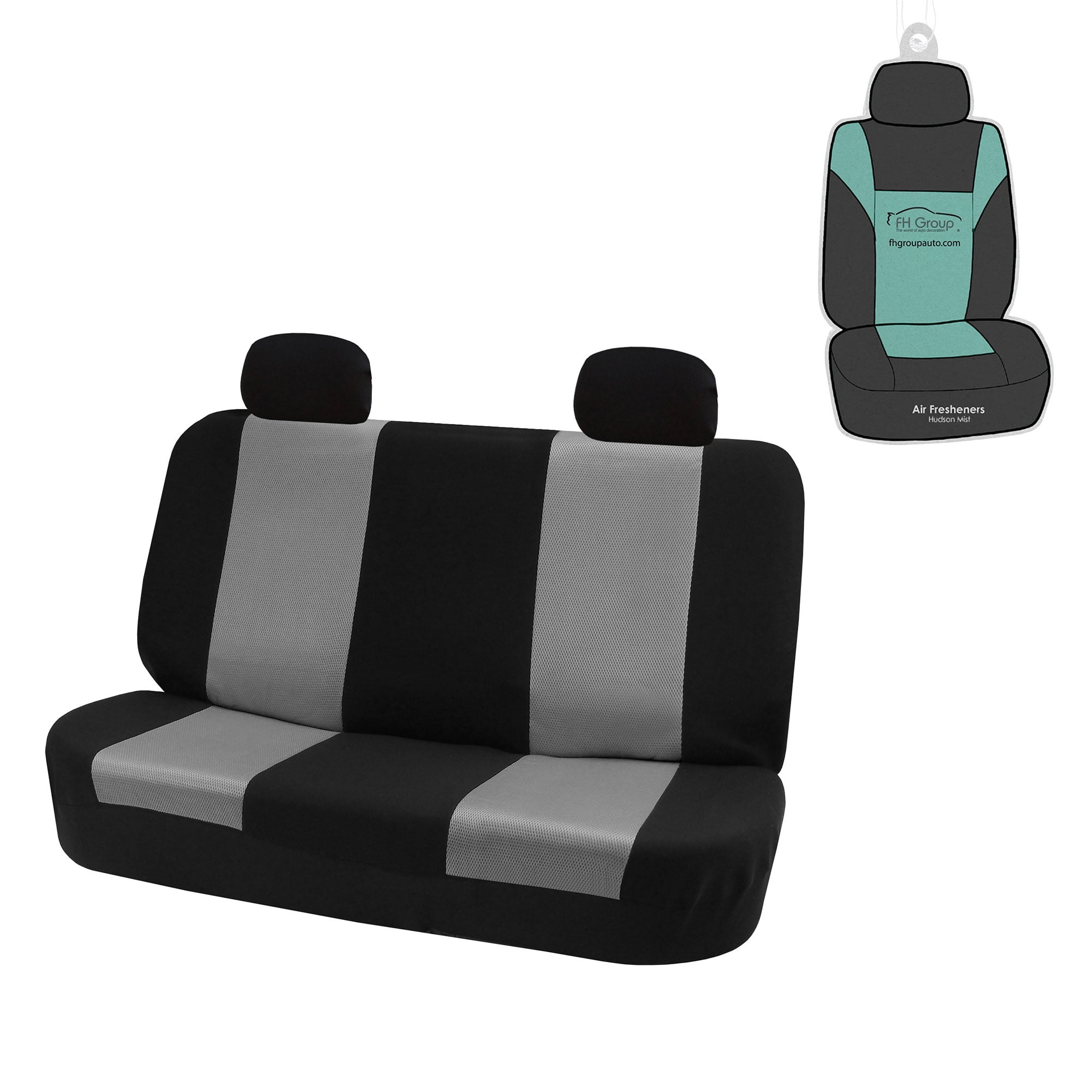 Fh Group Classic Cloth Car Seat Cover Universal Gray Rear Set Seat