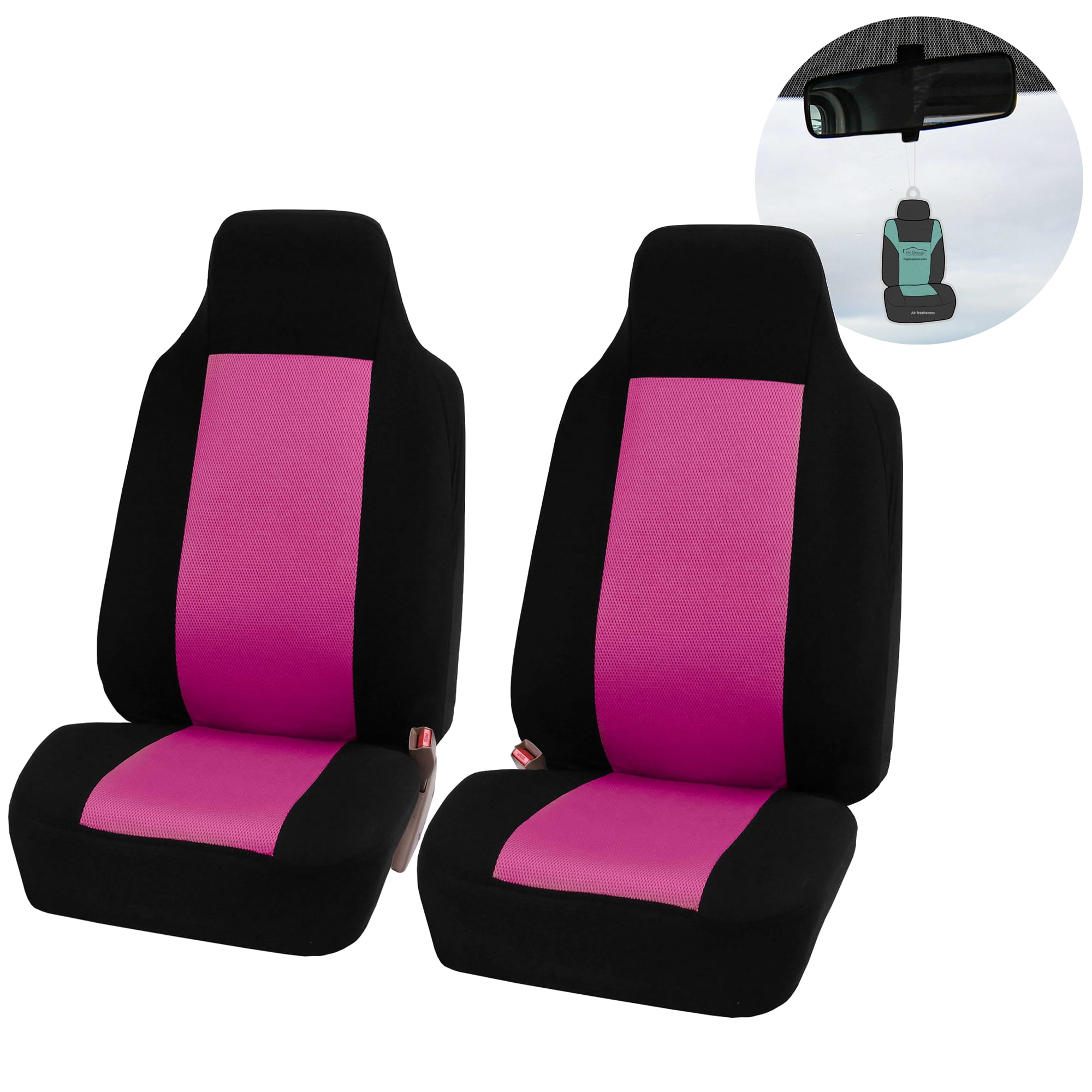 FH Group Classic Cloth Car Seat Cover, Universal Pink Front Set Seat ...