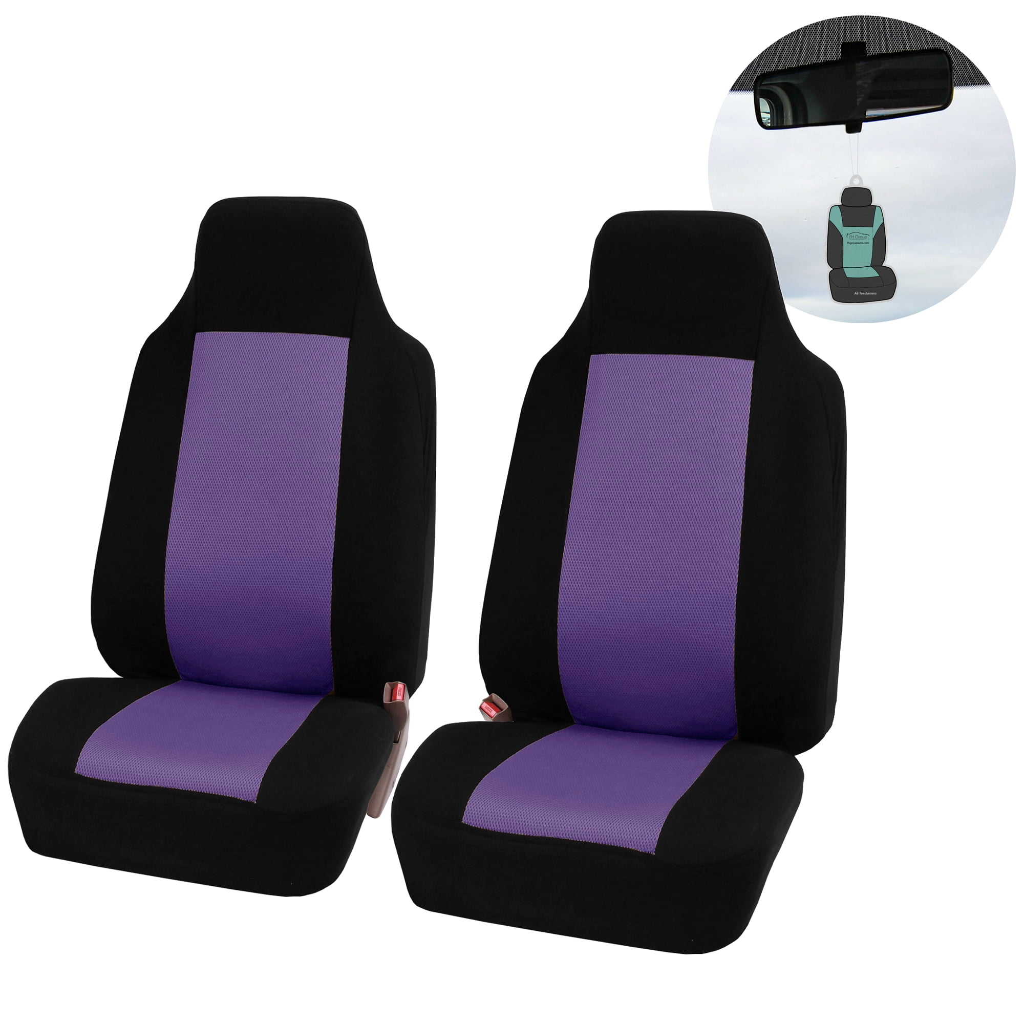 FH Group Classic Cloth Car Seat Cover, Universal Purple Front Set Seat ...