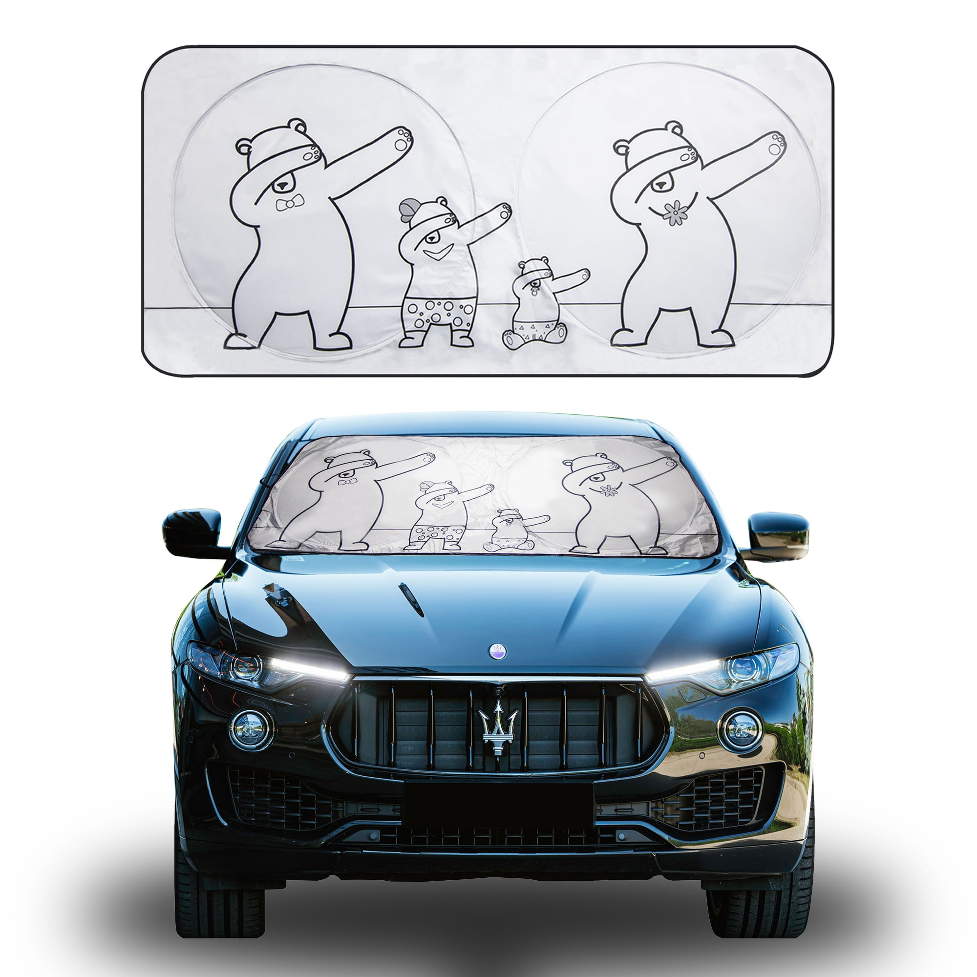 FH Group Dancing Bears Car Windshield Sun Shade, UV Coating Designed to ...