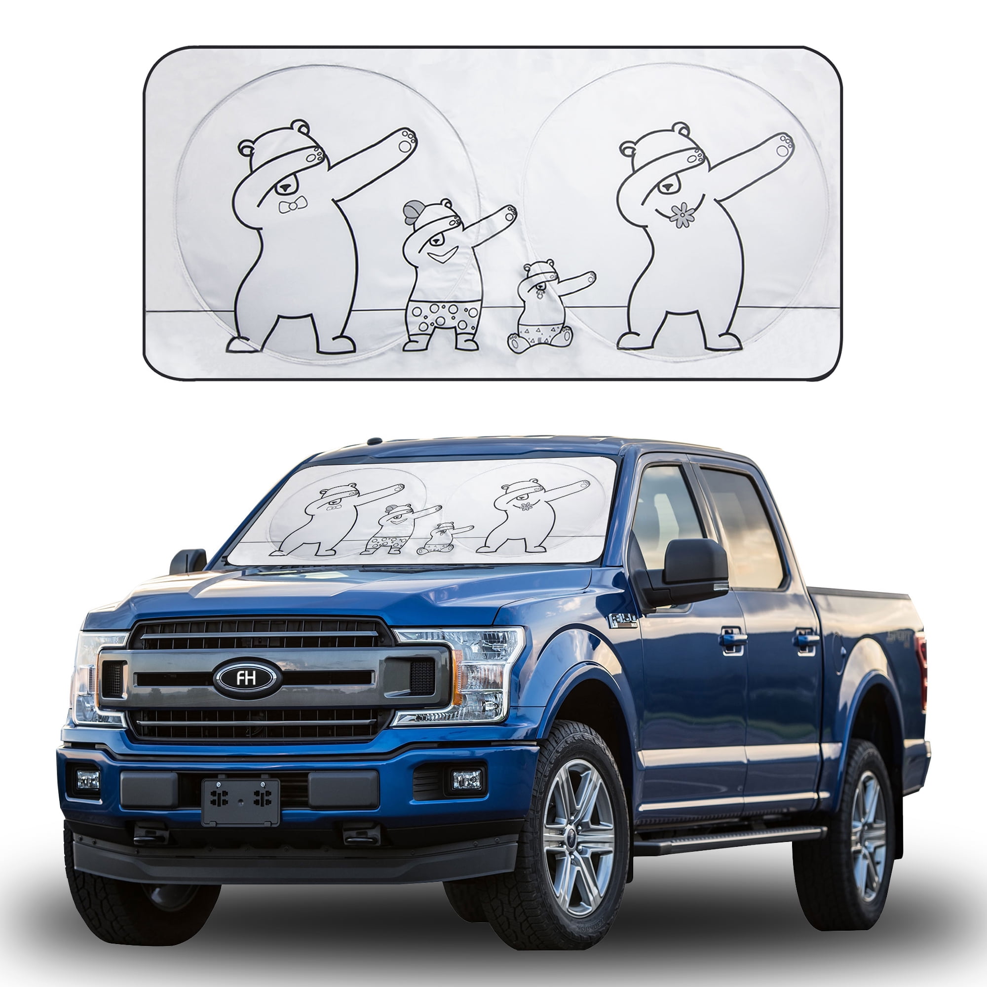 FH Group Dancing Bears Car Windshield Sun Shade, UV Coating Designed to ...