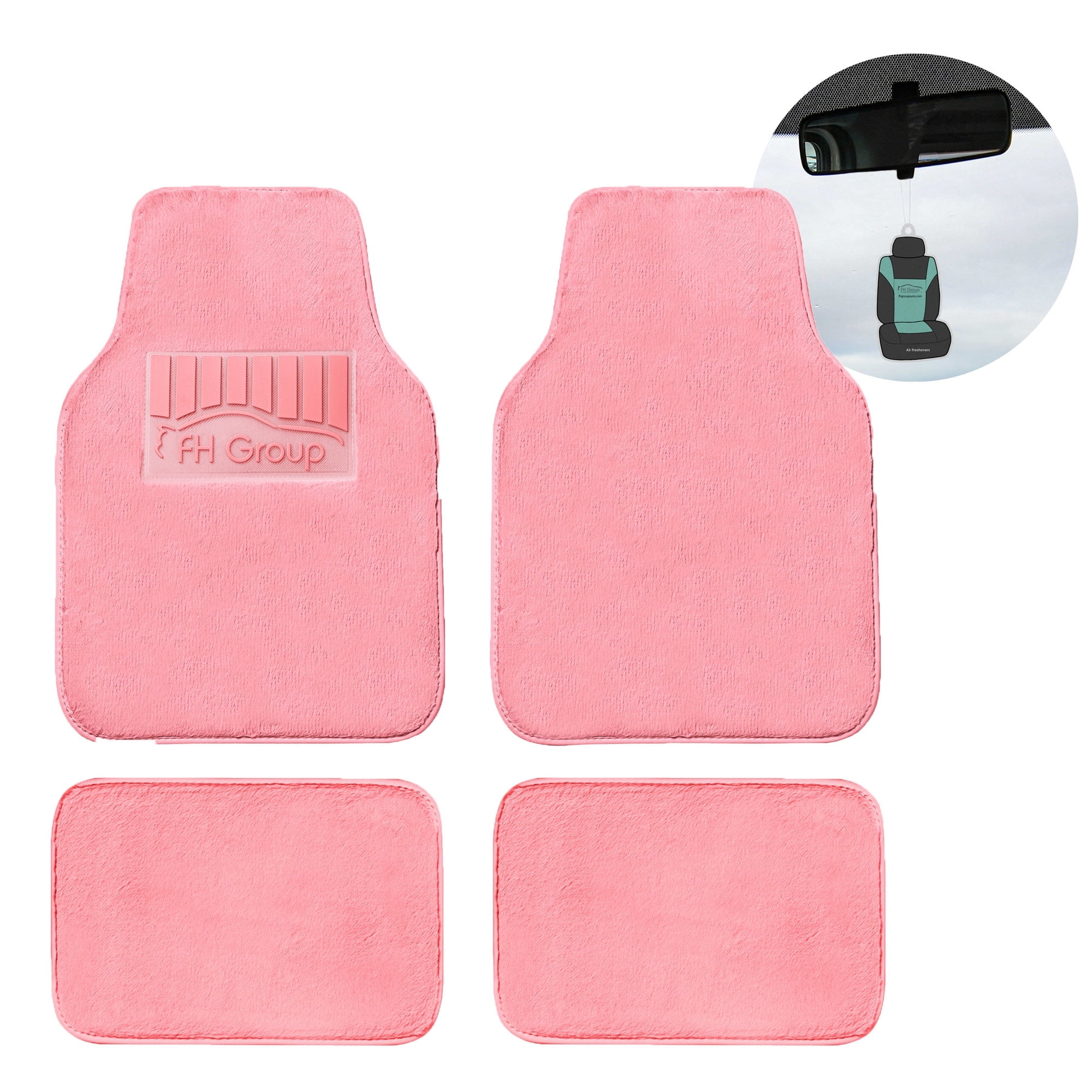 FH Group Doe Pink Rabbit Fur Car Floor Mats - Universal Fit - Walmart.com
