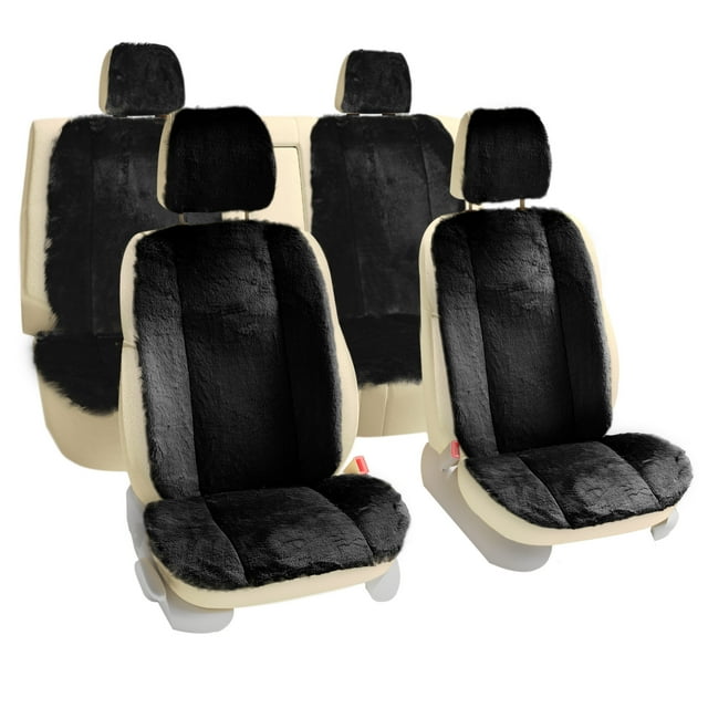 FH Group Doe16 Fluffy Faux Fur Car Seat Cushions Full Set for Most Cars ...