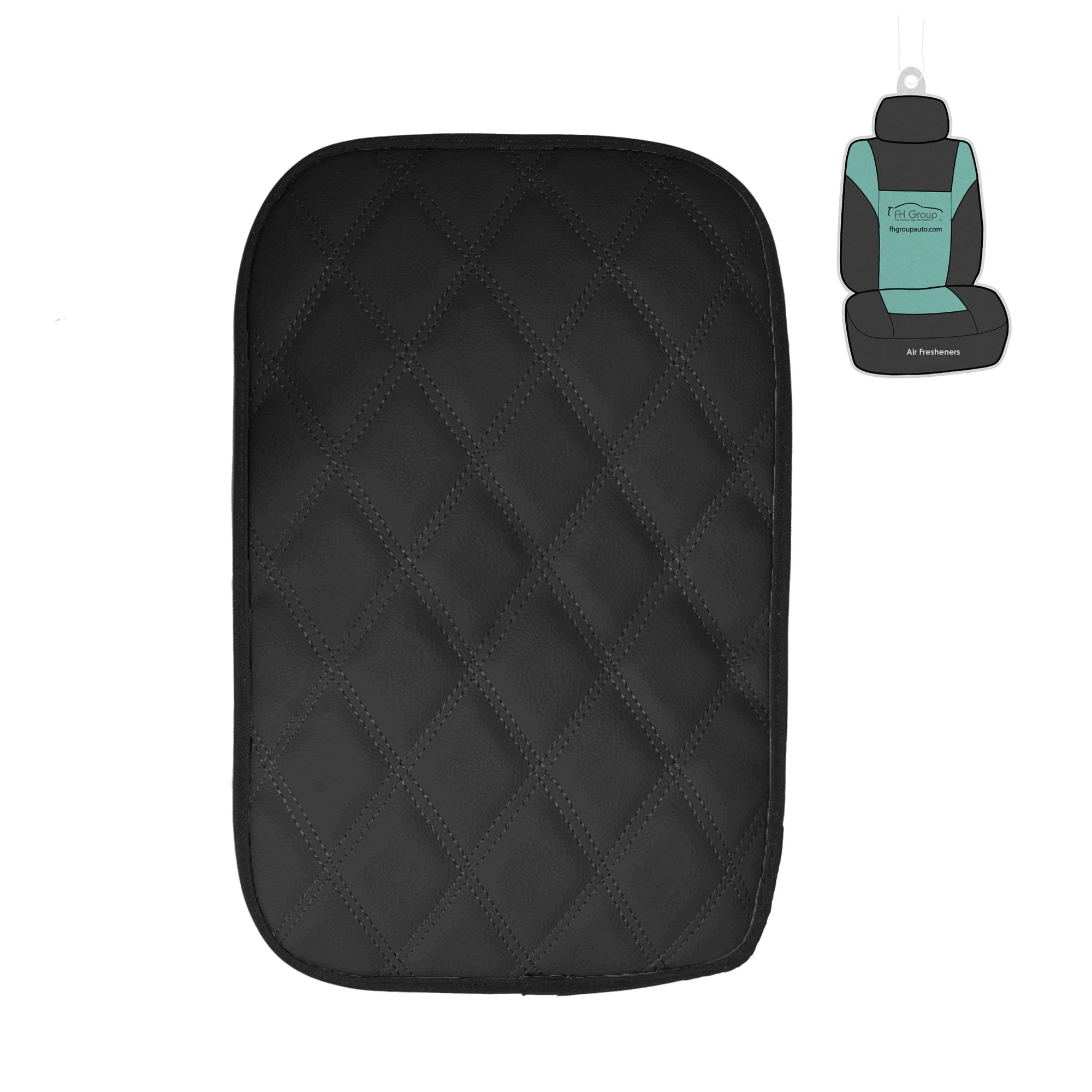 FH Group Faux Leather Diamond Pattern Console Pad with Air Freshener ...