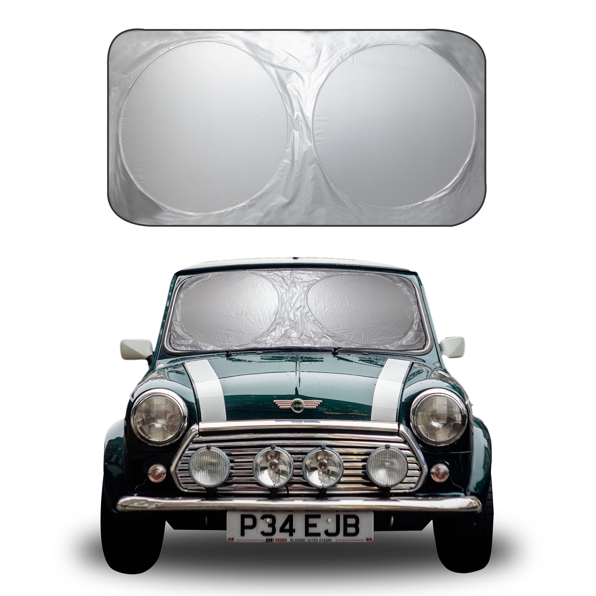 FH Group Foldable Car Windshield Sun Shade in Reflective Silver - Small ...