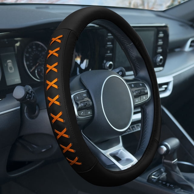 Leather Lace Up Steering Wheel Cover