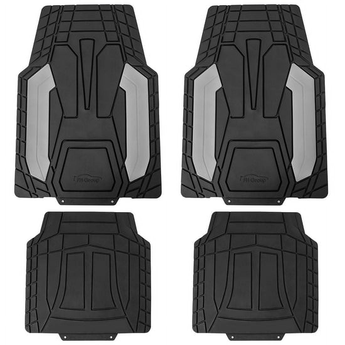FH Group Heavy Duty Rubber Car Floor Mats, Gray 4pc Full Set with Air ...