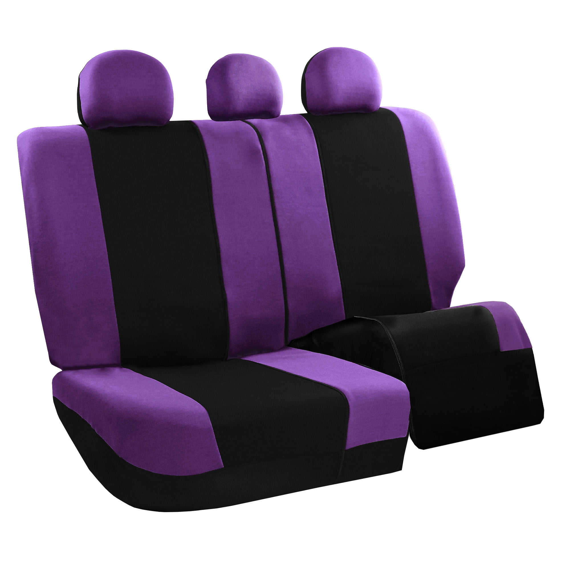 FH Group Light & Breezy Flat Cloth Car Seat Cover Set For Car Truck SUV Van Purple - Rear ...