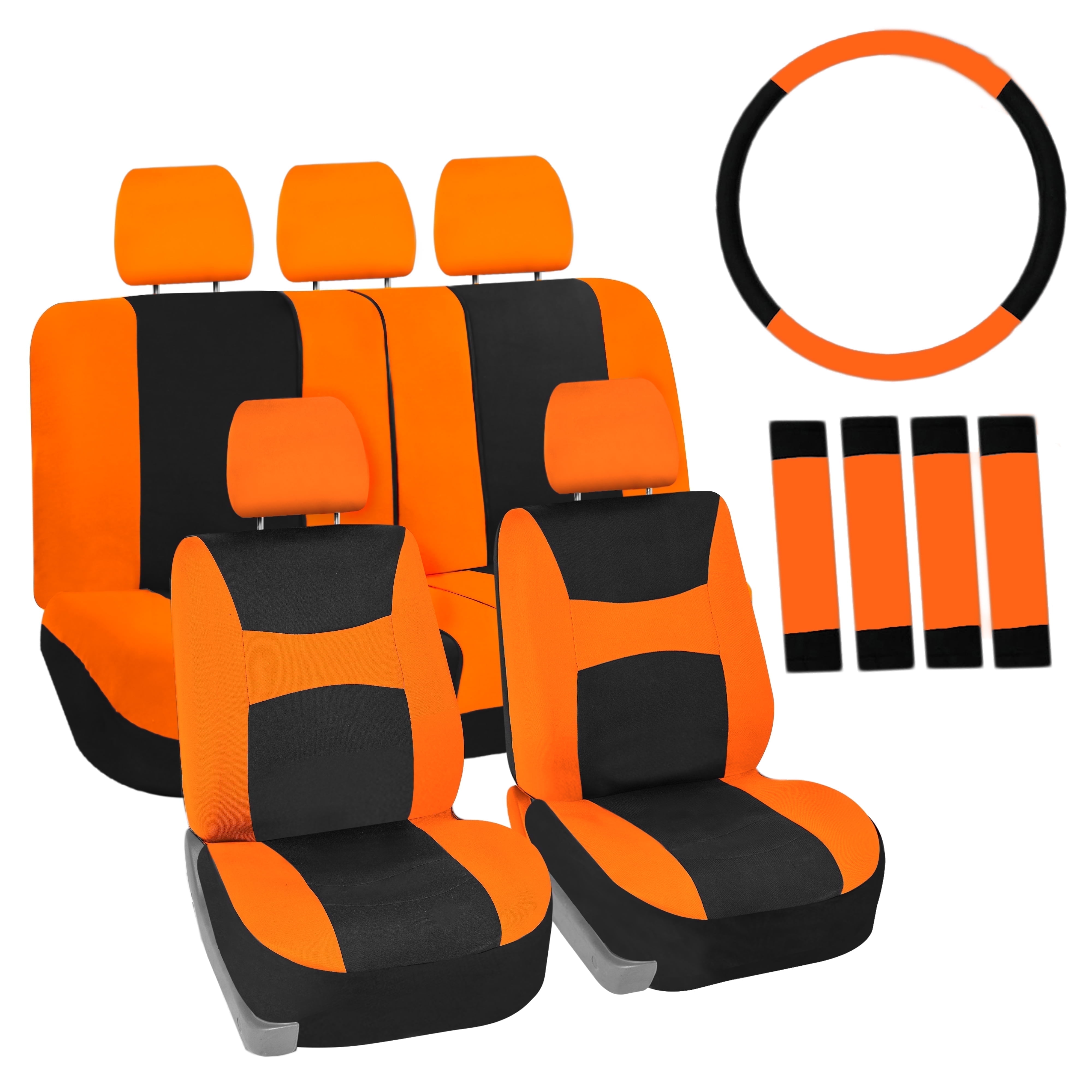 FH Group Light & Breezy Flat Cloth Car Seat Cover, Universal Orange ...