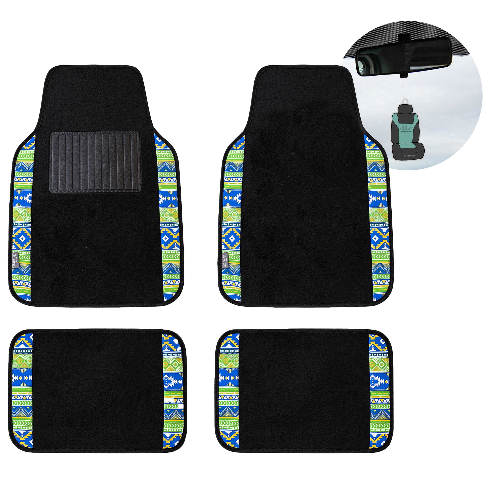 FH Group 4pcs Southwestern Car Floor Mats with Air Freshener Anti-Skid ...
