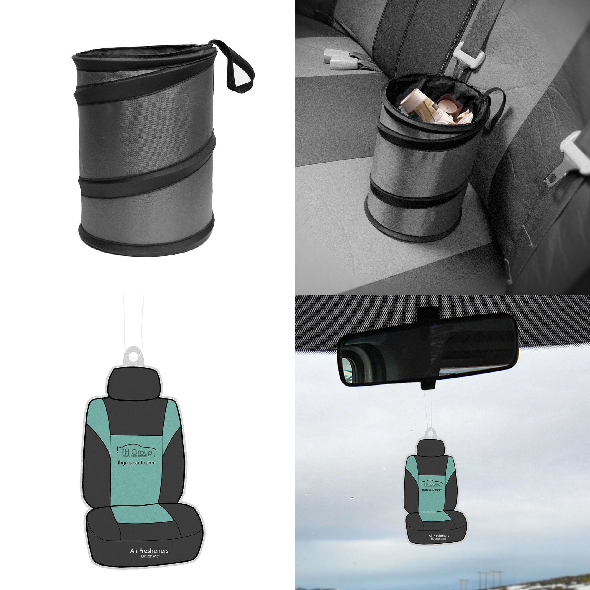 FH Group Polyethylene Small Gray Collapsible Trash Can 0.25 lb. with ...