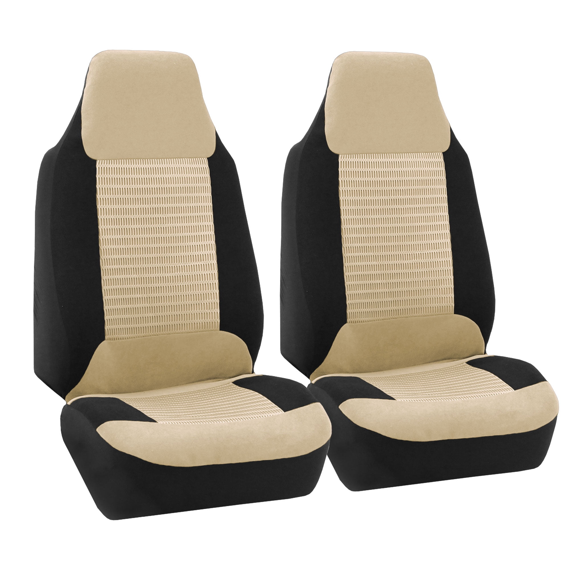FH Group Premium Fabric Seat Covers for Car, Truck, SUV, Van - Beige ...