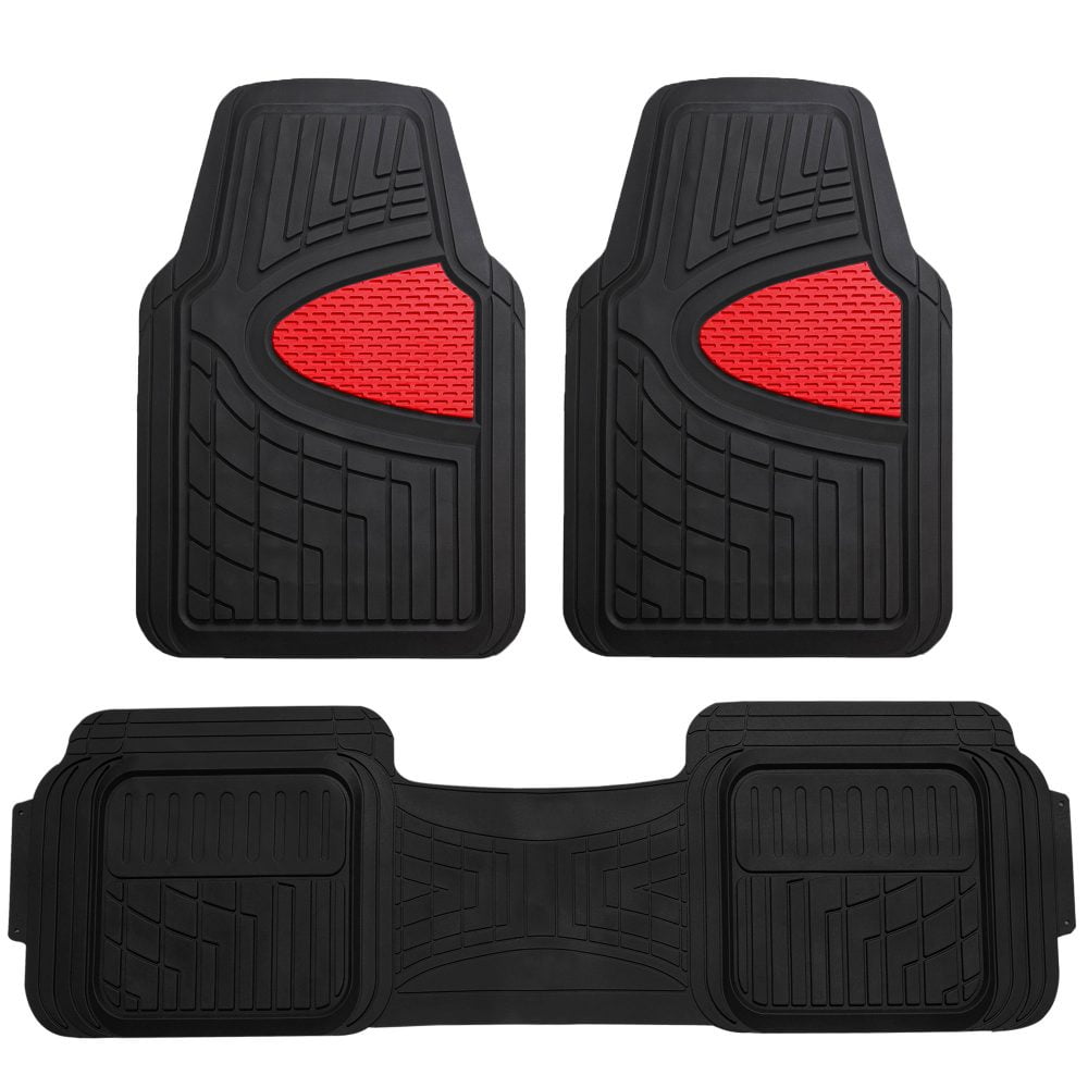FH Group Premium Floor Mats Tall Channel Trimmable Rubber Mats - 3Pcs ...