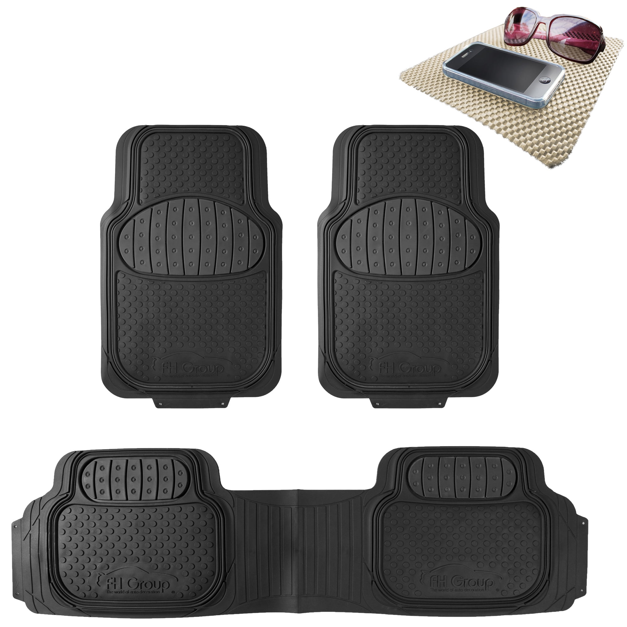 FH Group Solid Black Heavy Duty Floor Mats from FH Group for Auto Car w ...