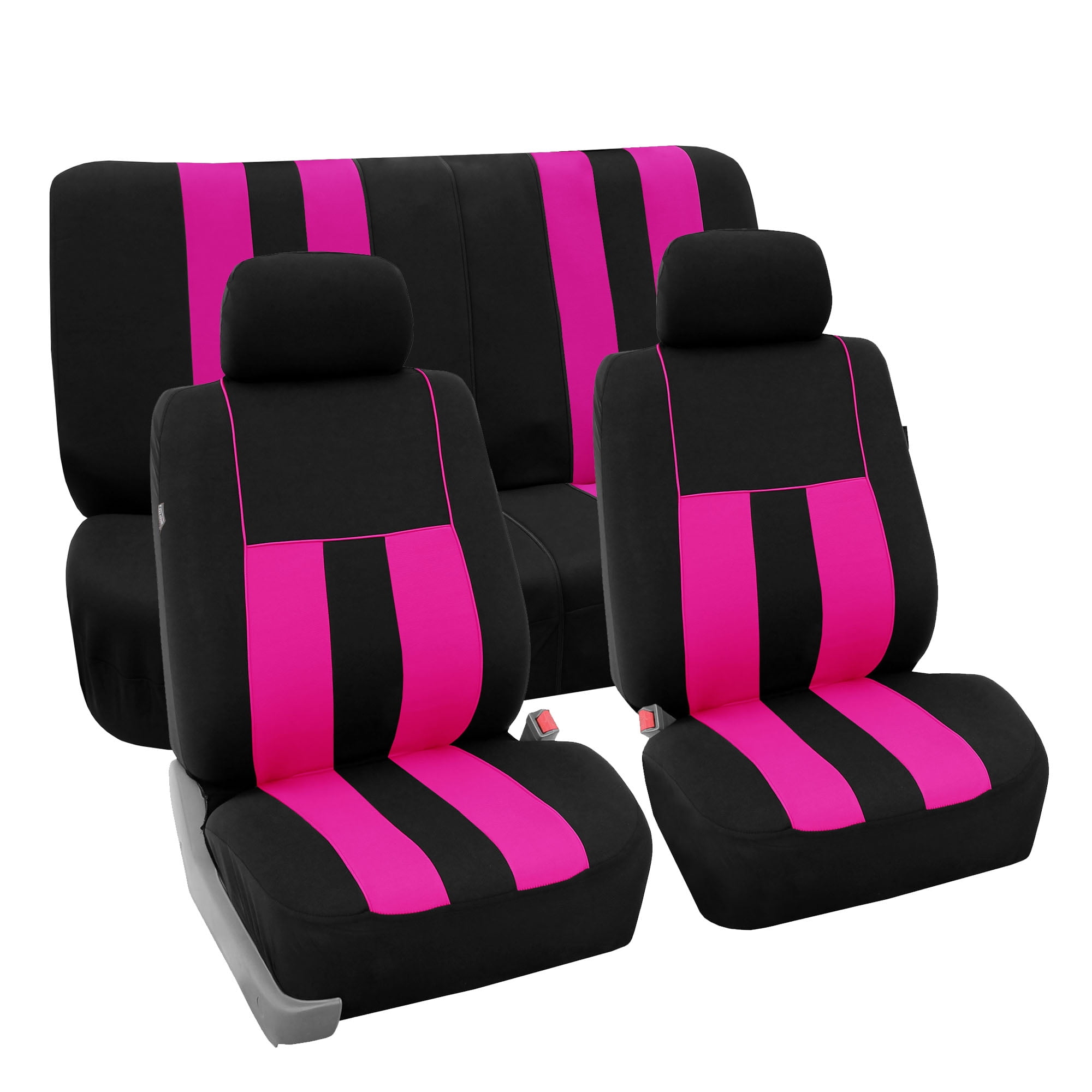 FH Group Striking Striped Seat Covers fro Auto, 2 Headrest Cover Full ...