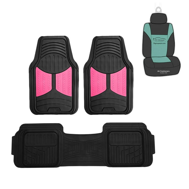 Free Shipping! FH Group Universal Pink Rubber Car Floor Mats 3pc Set ...