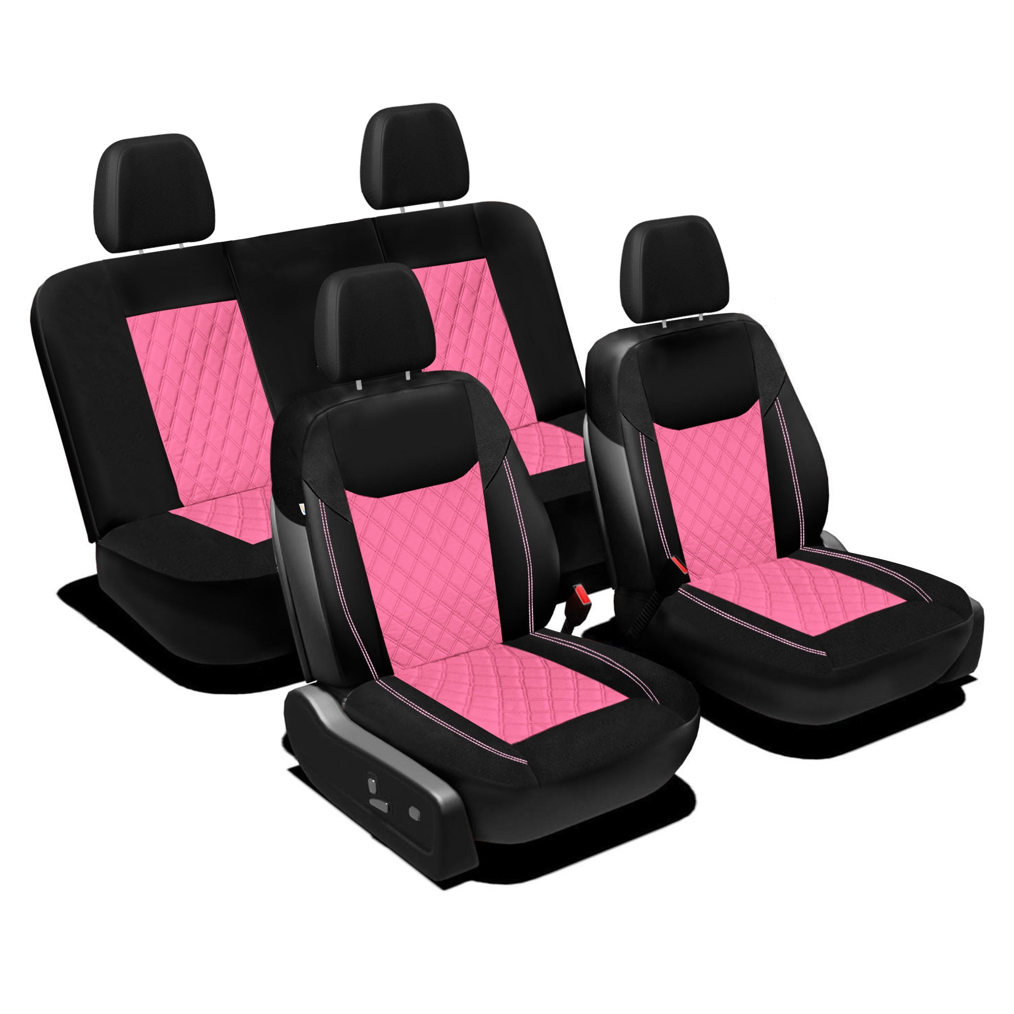 Free Shipping! FH Group Quilted Leatherette Car Seat Covers Full Set ...