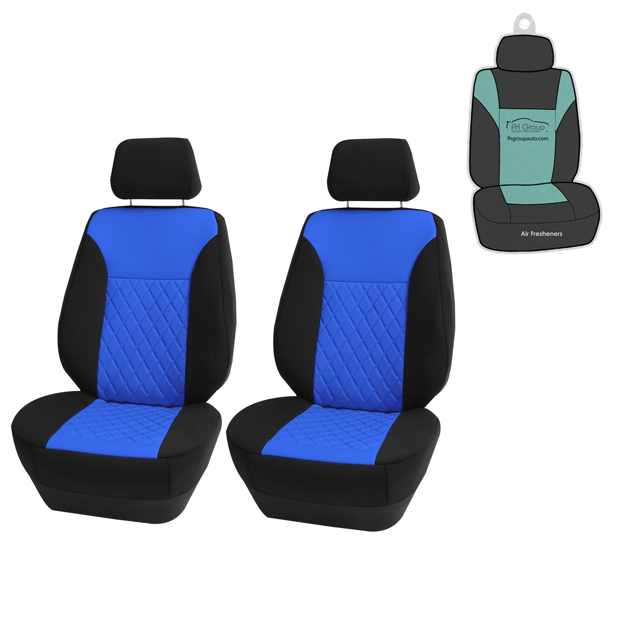FH Group Ultraflex Blue Neoprene Front Set Car Seat Cover with Air ...