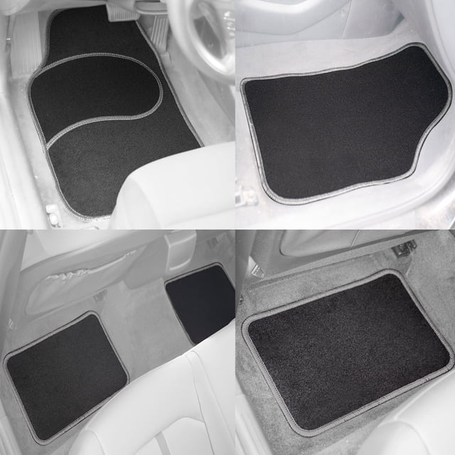 FH Group Universal Carpet Floor Mats with Colorful Stitching (Full Set ...