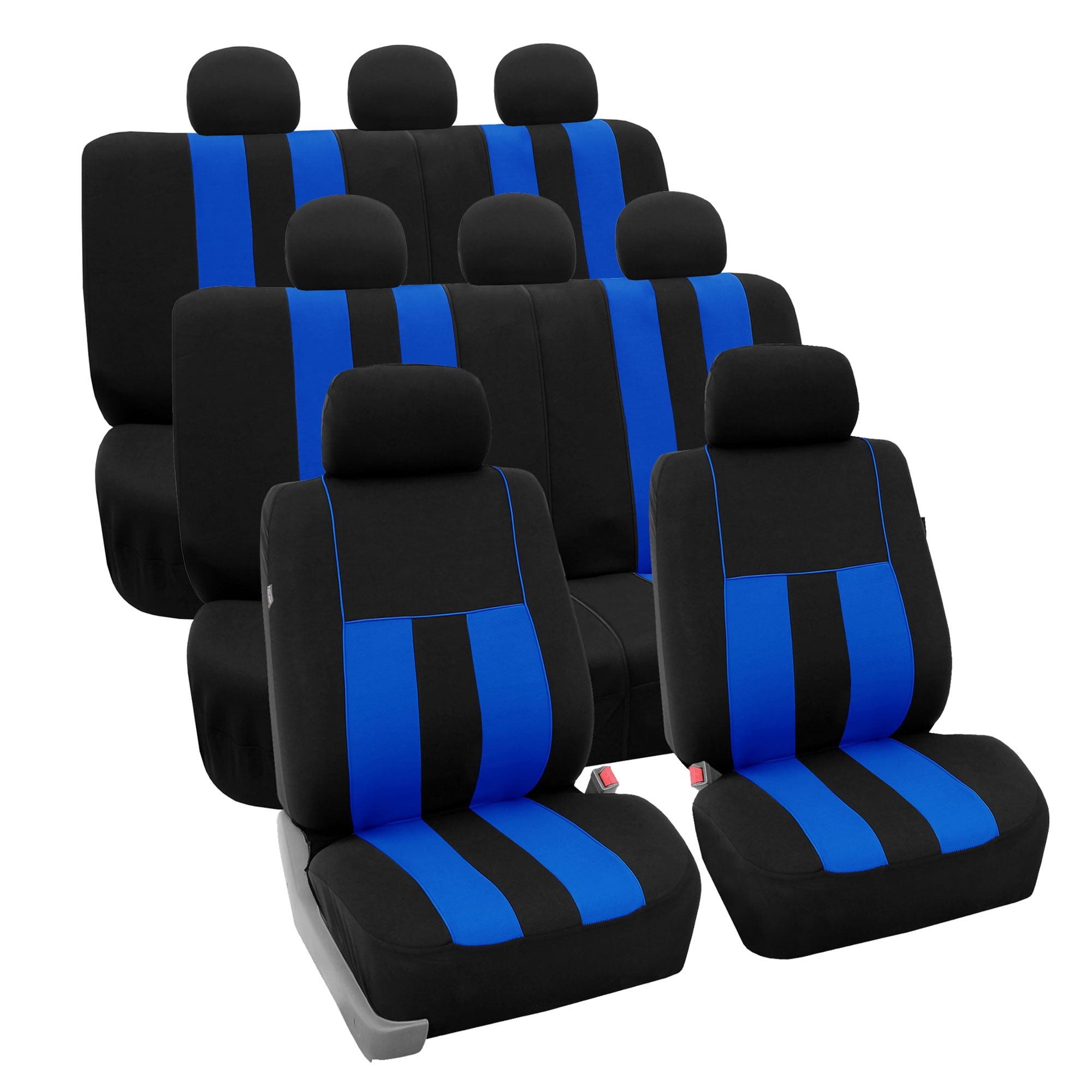 FH Group Universal Fit 3 Row Cloth Striking Striped Car Seat Covers for ...