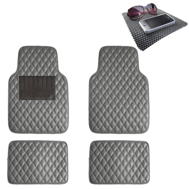FH Group Universal Fit Diamond Pattern Floor Mats Leather For Car SUV ...