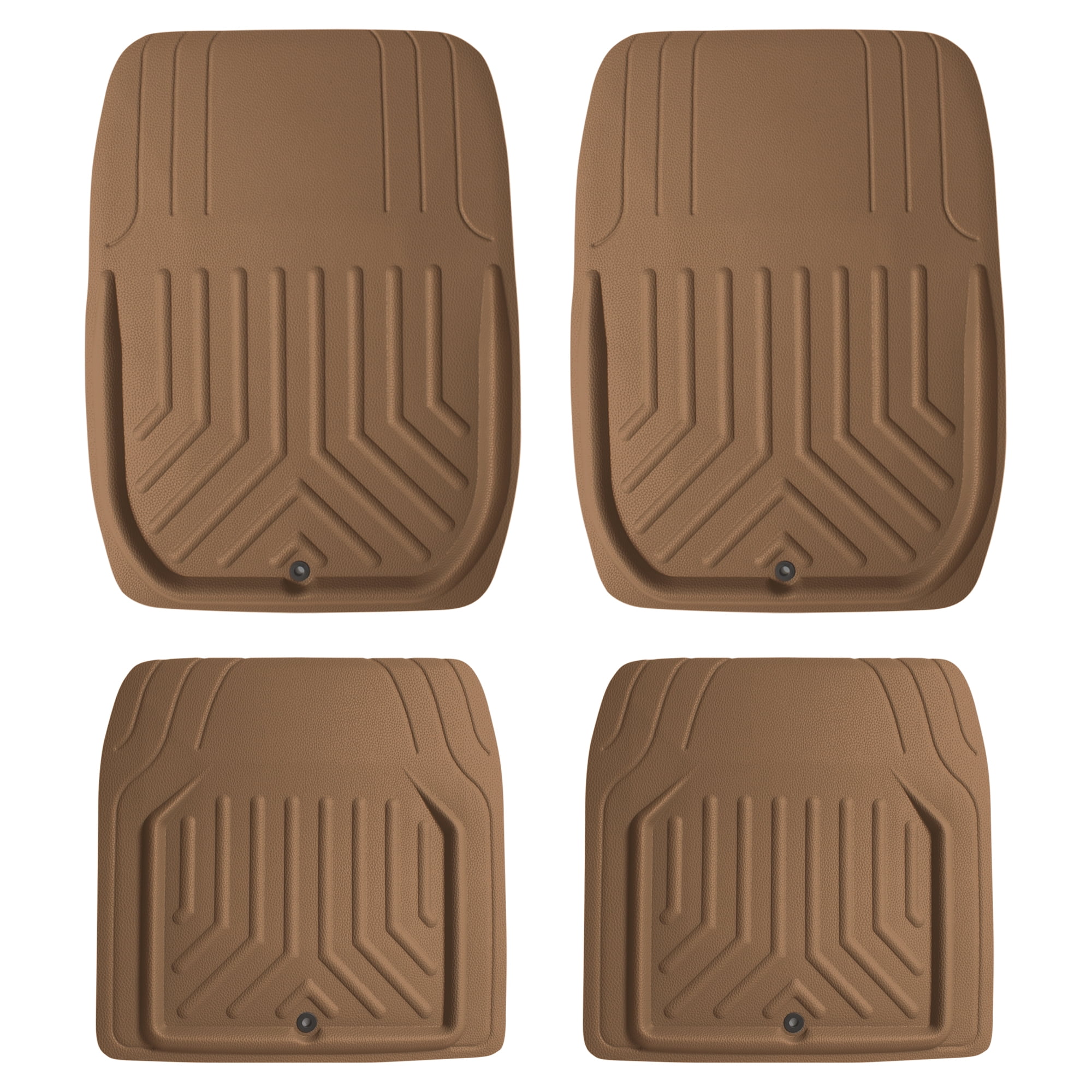 FH Group Universal Fit Faux Leather Deep Dish Floor Mats, Trim-to-Fit ...