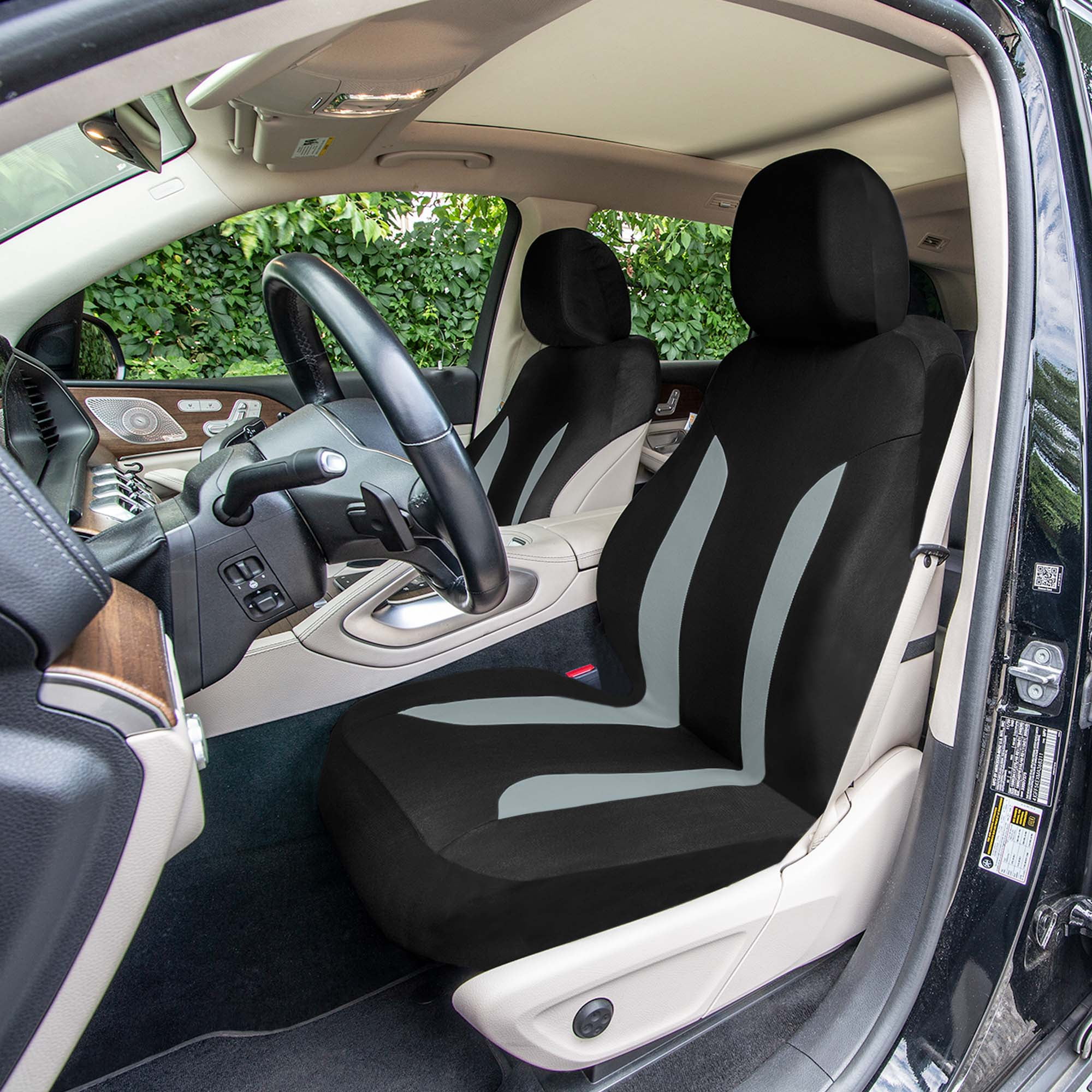 FH Group Universal Fit Gray Car Seat Covers, Polished and Chic Flat ...