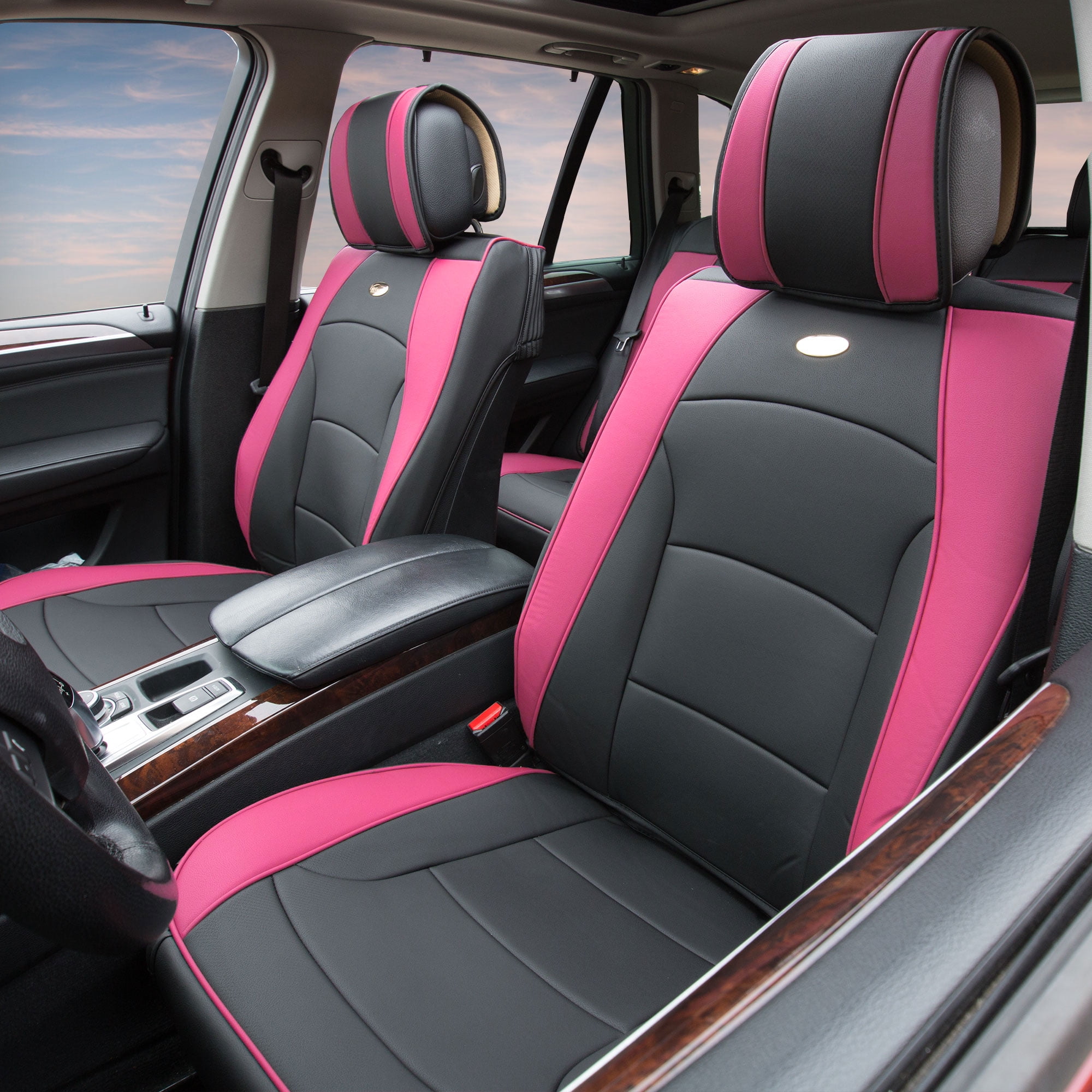 FH Group Universal Fit Leatherette Car Seat Cushion Covers for Auto SUV ...