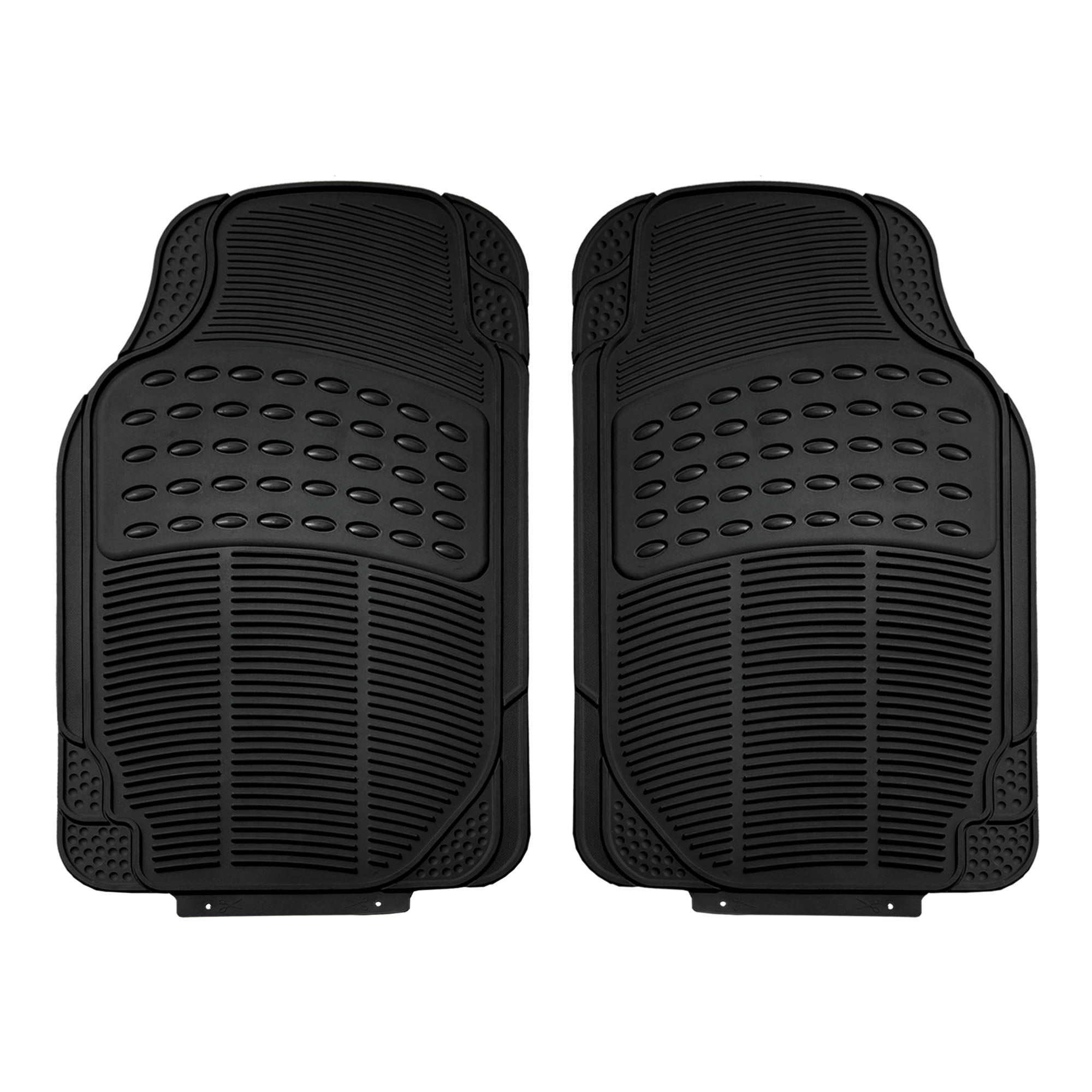 FH Group Universal Fit Rubber Floor Mats, Trimmable Black Mats, All ...