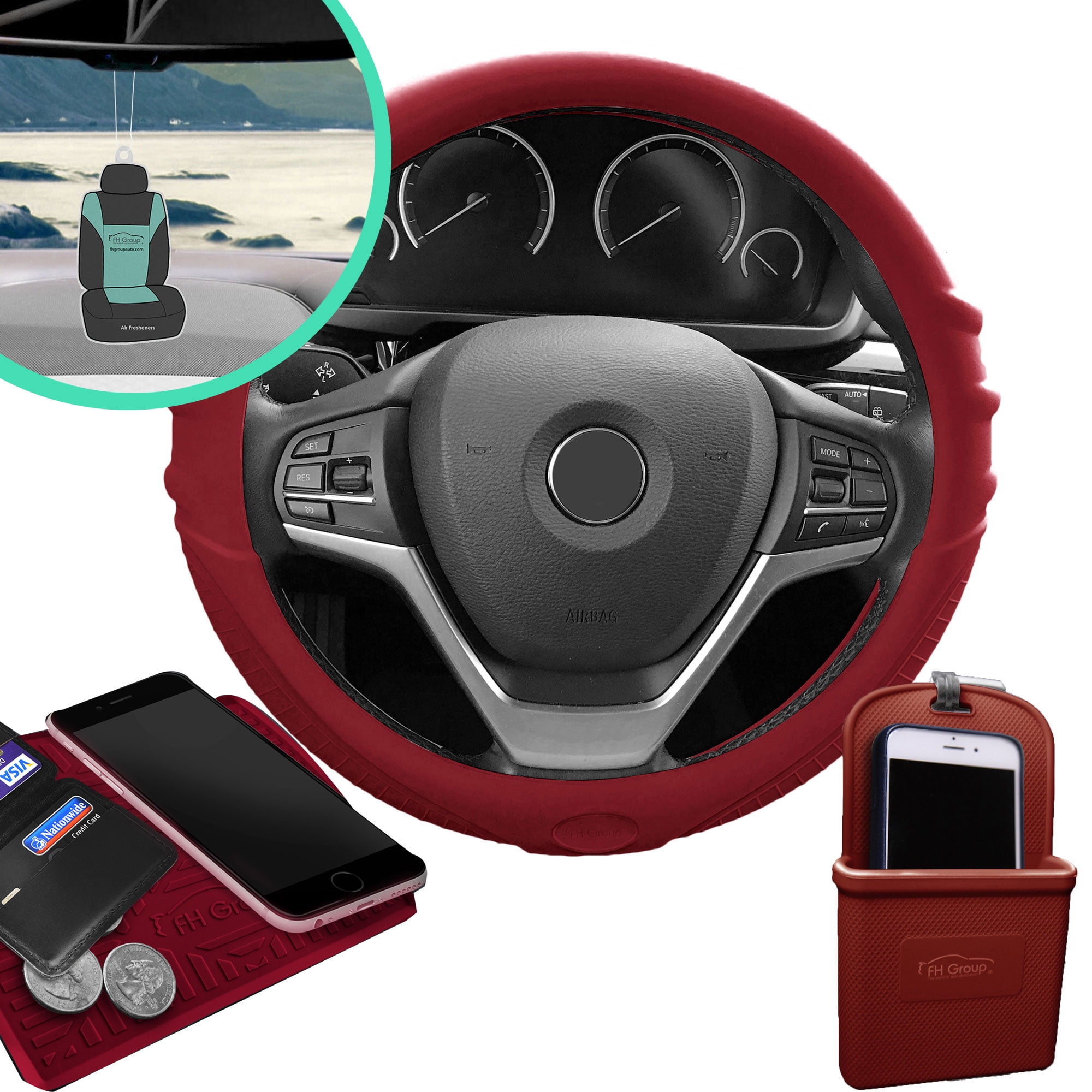 FH Group Universal Silicone Dash Mat, Phone Holder, Steering Wheel ...