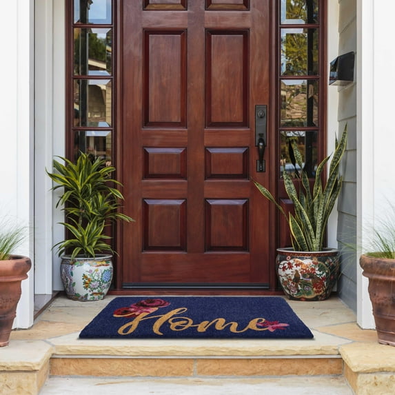FH Home Extra Thick Doormat - Handwoven, Durable - Natural Coir - Entryway, Front Door, Porch ...