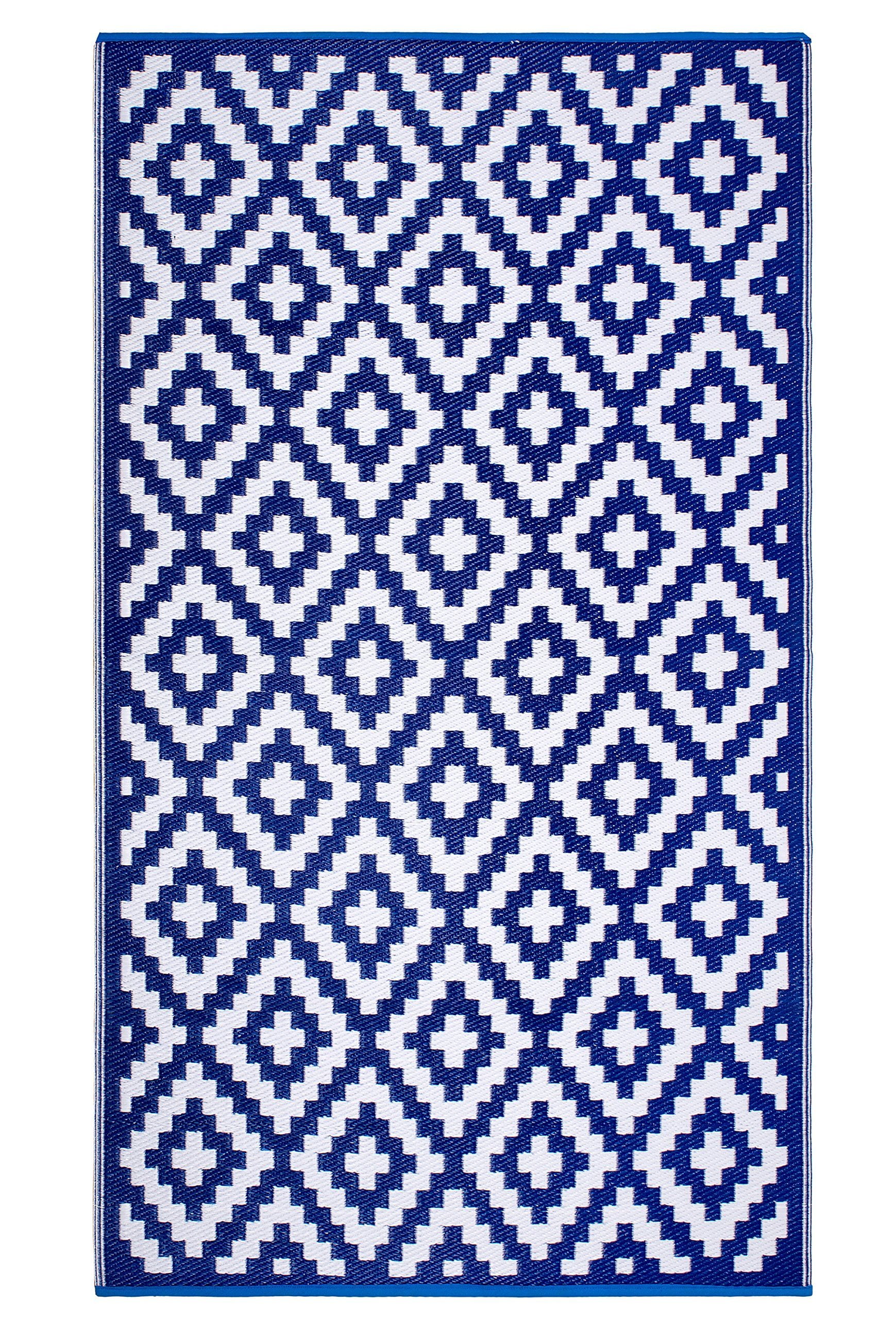 FH Home Indoor/Outdoor Recycled Plastic Mat - UV Resistant, Reversible ...