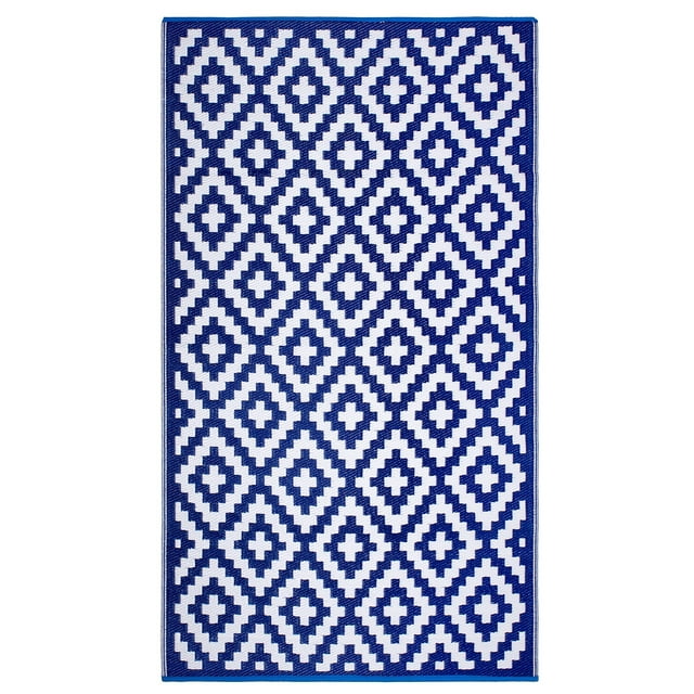 FH Home Indoor/Outdoor Recycled Plastic Mat - UV Resistant, Reversible ...