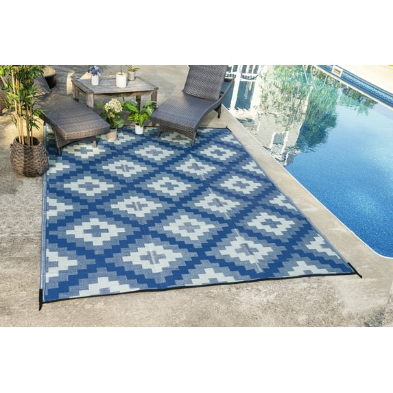 FH Home Outdoor Camping Rug - Waterproof, Fade Resistant, Reversible ...