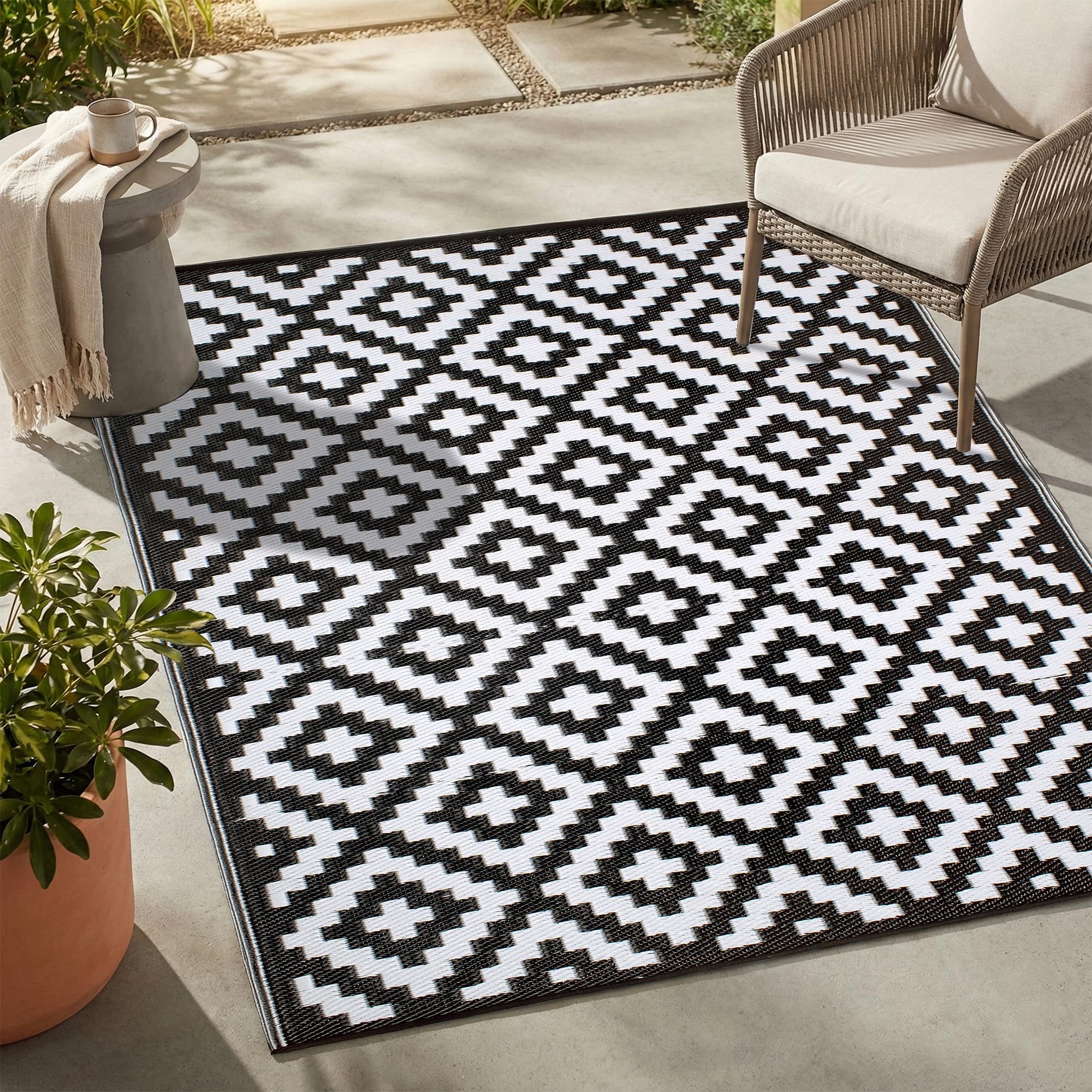 FH Home Outdoor Rug - Reversible - Indoor Use, Kids Room, Mudroom ...