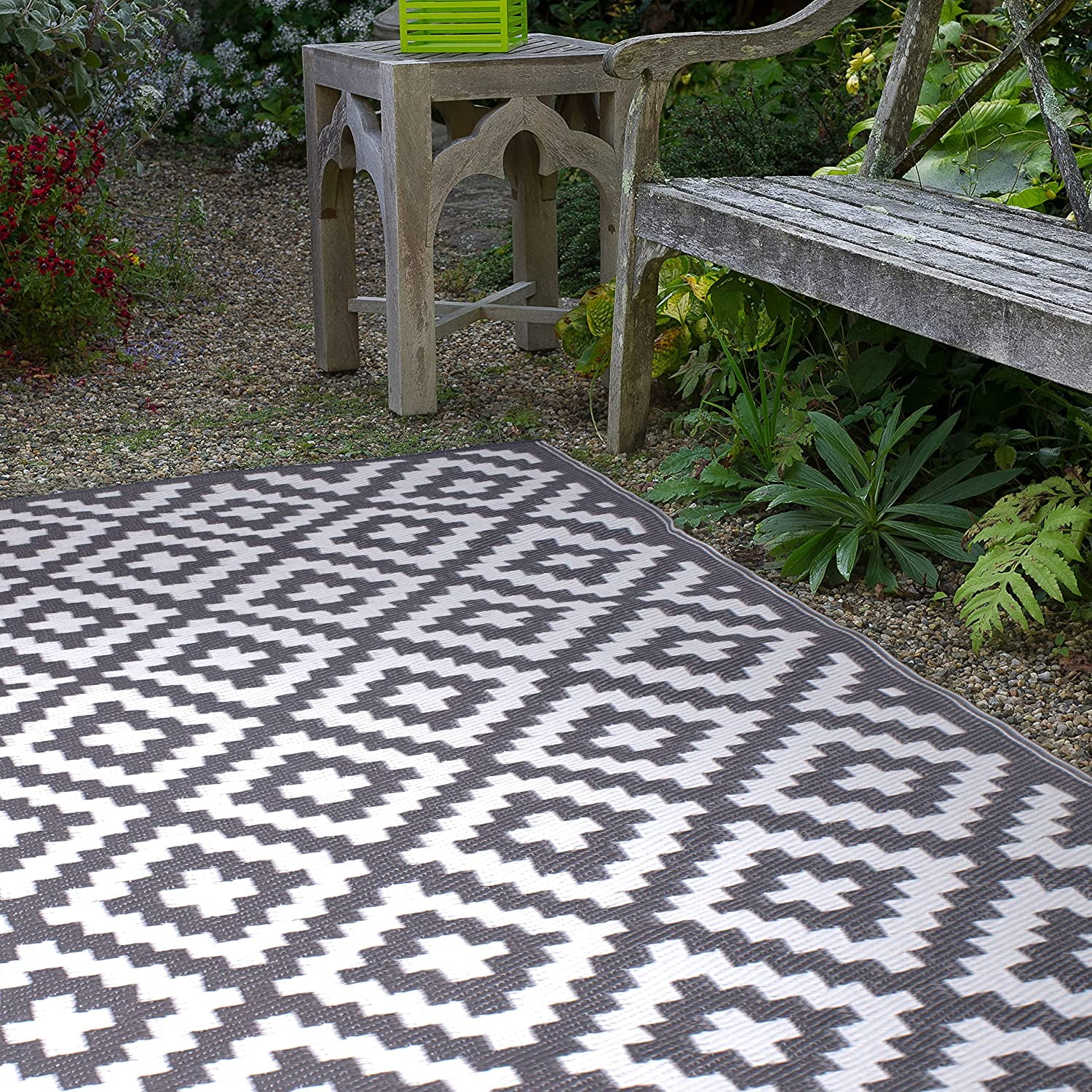 FH Home Outdoor Rug - Recycled Plastic, UV & Stain Resistant - Aztec ...