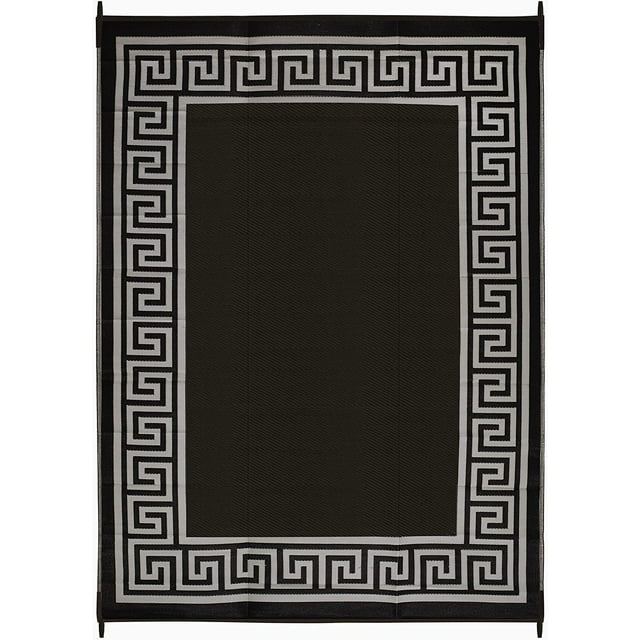 FH Home Outdoor Rug - Waterproof, UV Resistant, 9x12 ft - Black & White ...