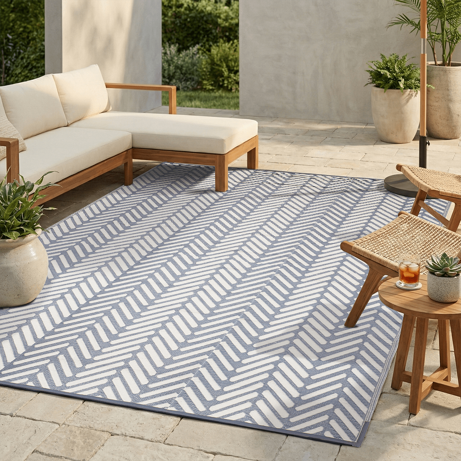 FH Home Indoor/Outdoor Rug - Waterproof, UV Resistant - Recycled ...