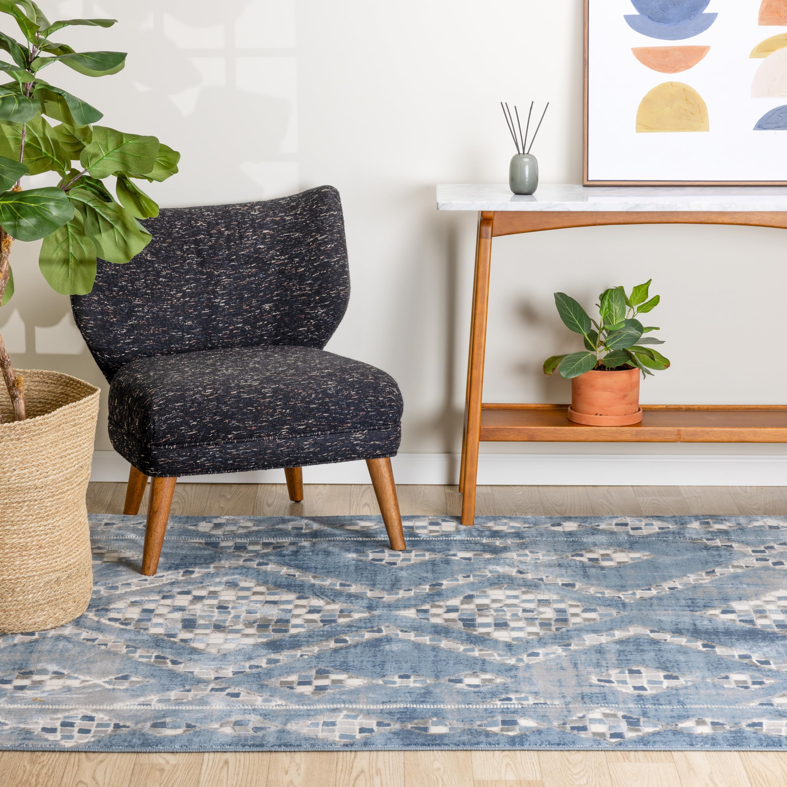 FH Home Premium Area Rug - Living Room Bedroom Bathroom Kitchen Entryway Hallway - Boho Colorful ...